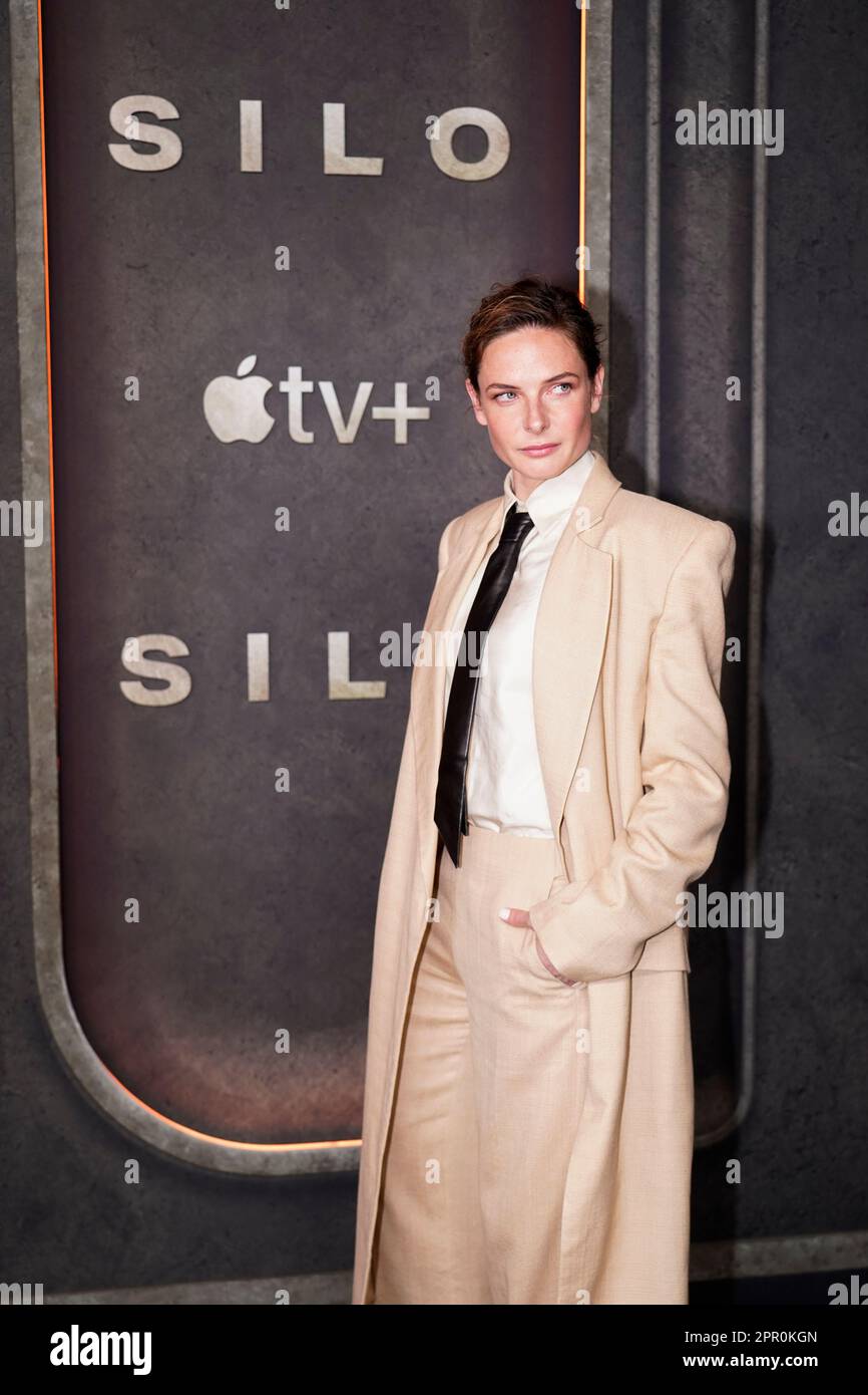 Actor Rebecca Ferguson arrives to attend the premiere of Silo, in ...
