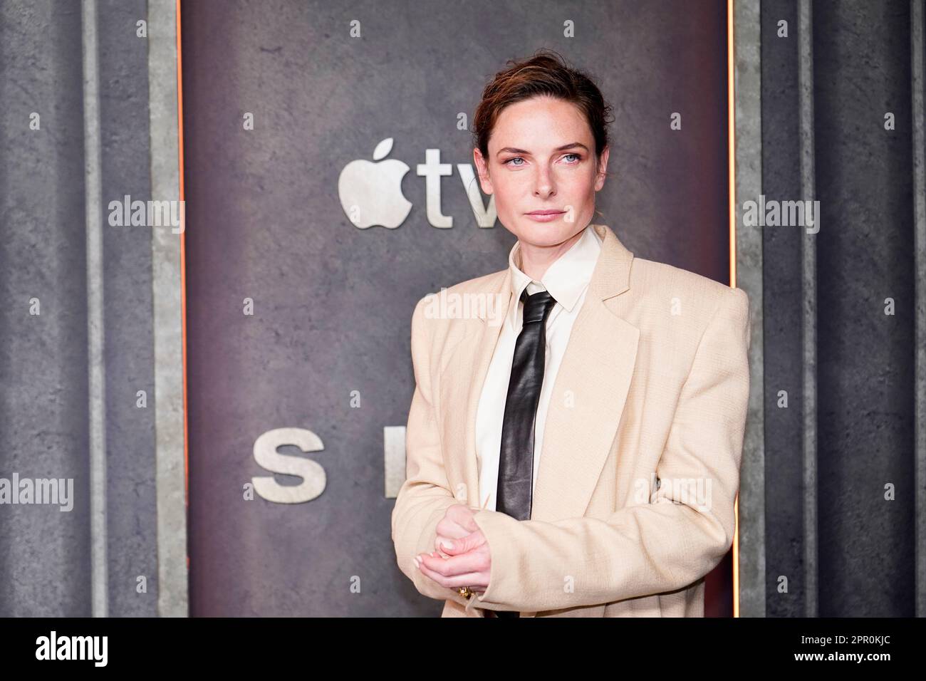 Actor Rebecca Ferguson arrives to attend the premiere of Silo, in ...