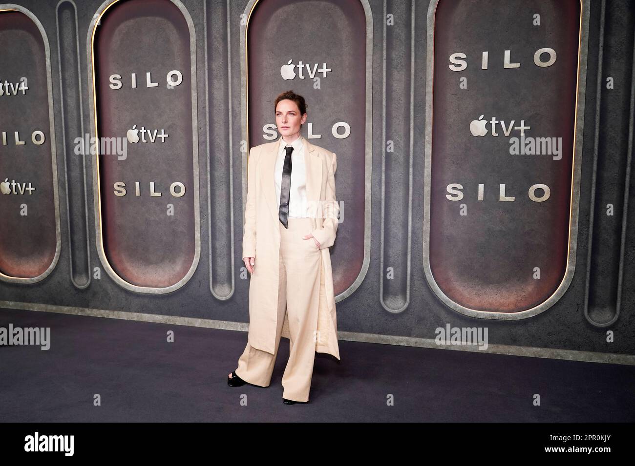 Actor Rebecca Ferguson arrives to attend the premiere of Silo, in ...