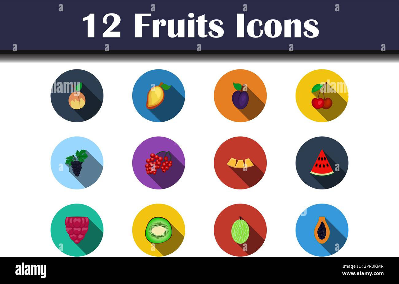 Fruits Icon Set Stock Vector Image & Art - Alamy