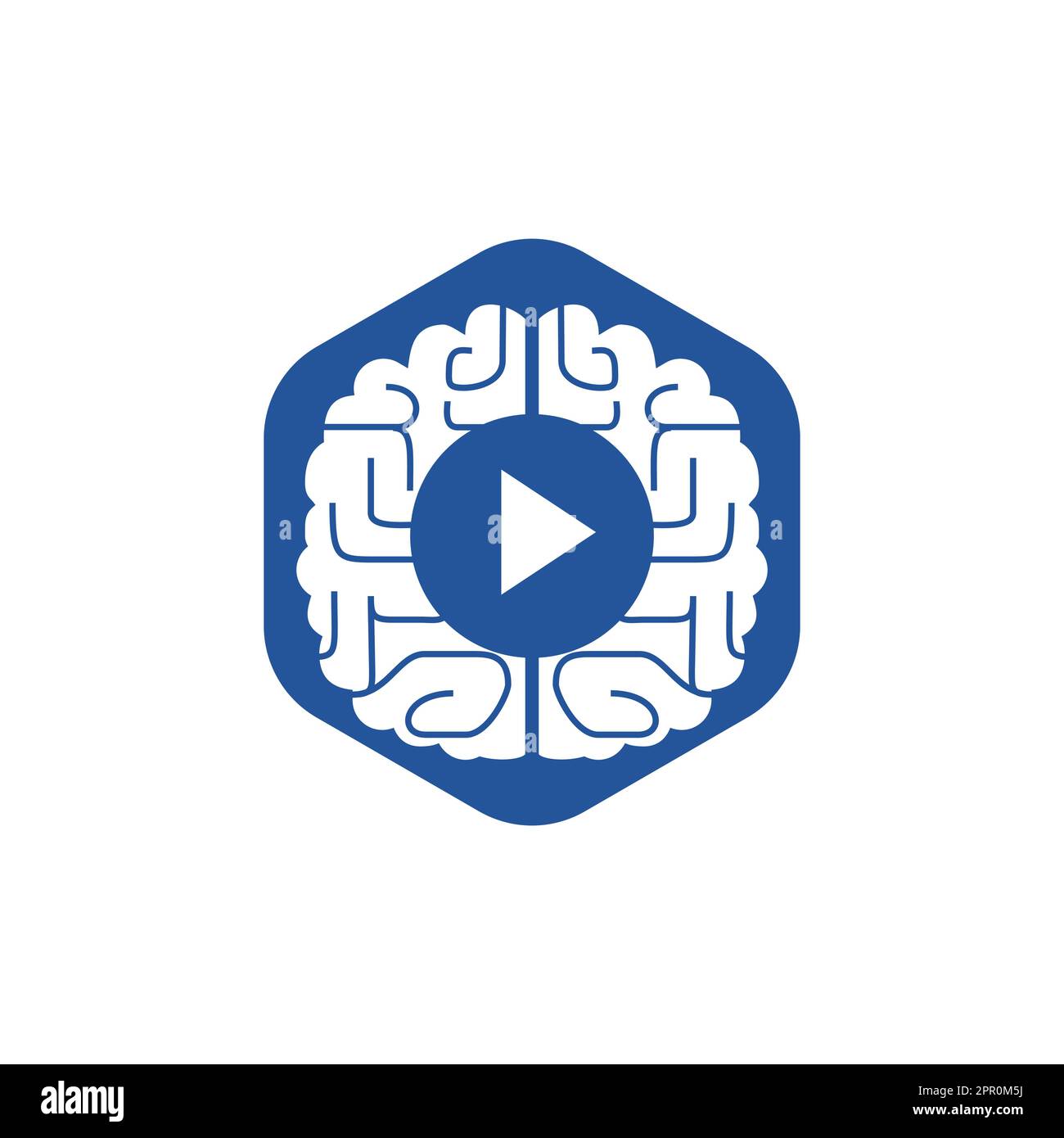 Brain media player vector logo design. Mind play logo template design ...