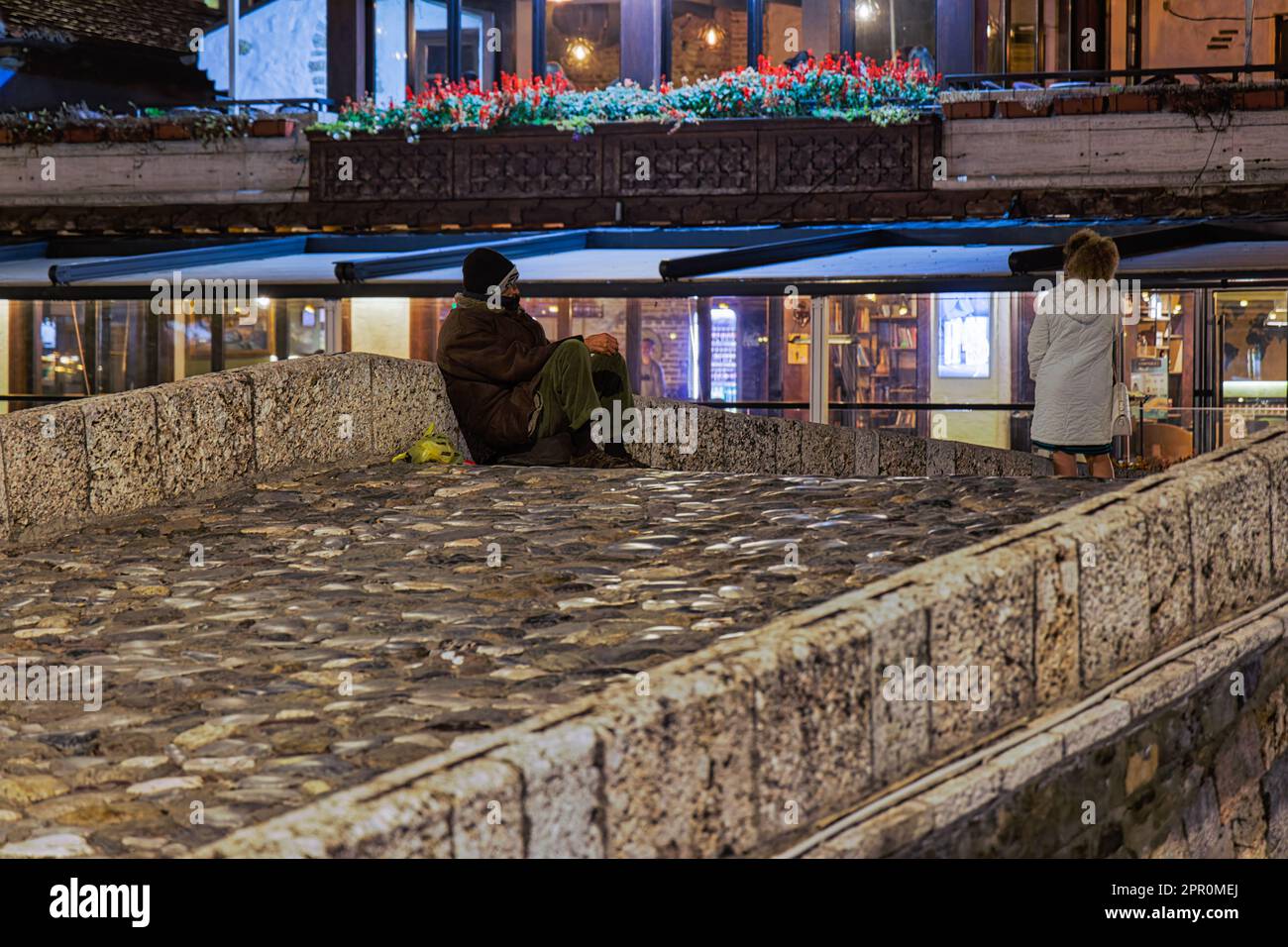 Prizren Old Stone Bridge by night in Kosovo Stock Photo - Alamy