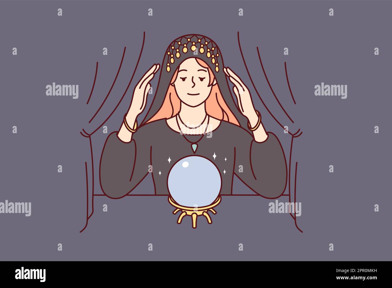 Female fortune teller with magic ball Stock Vector Image & Art - Alamy