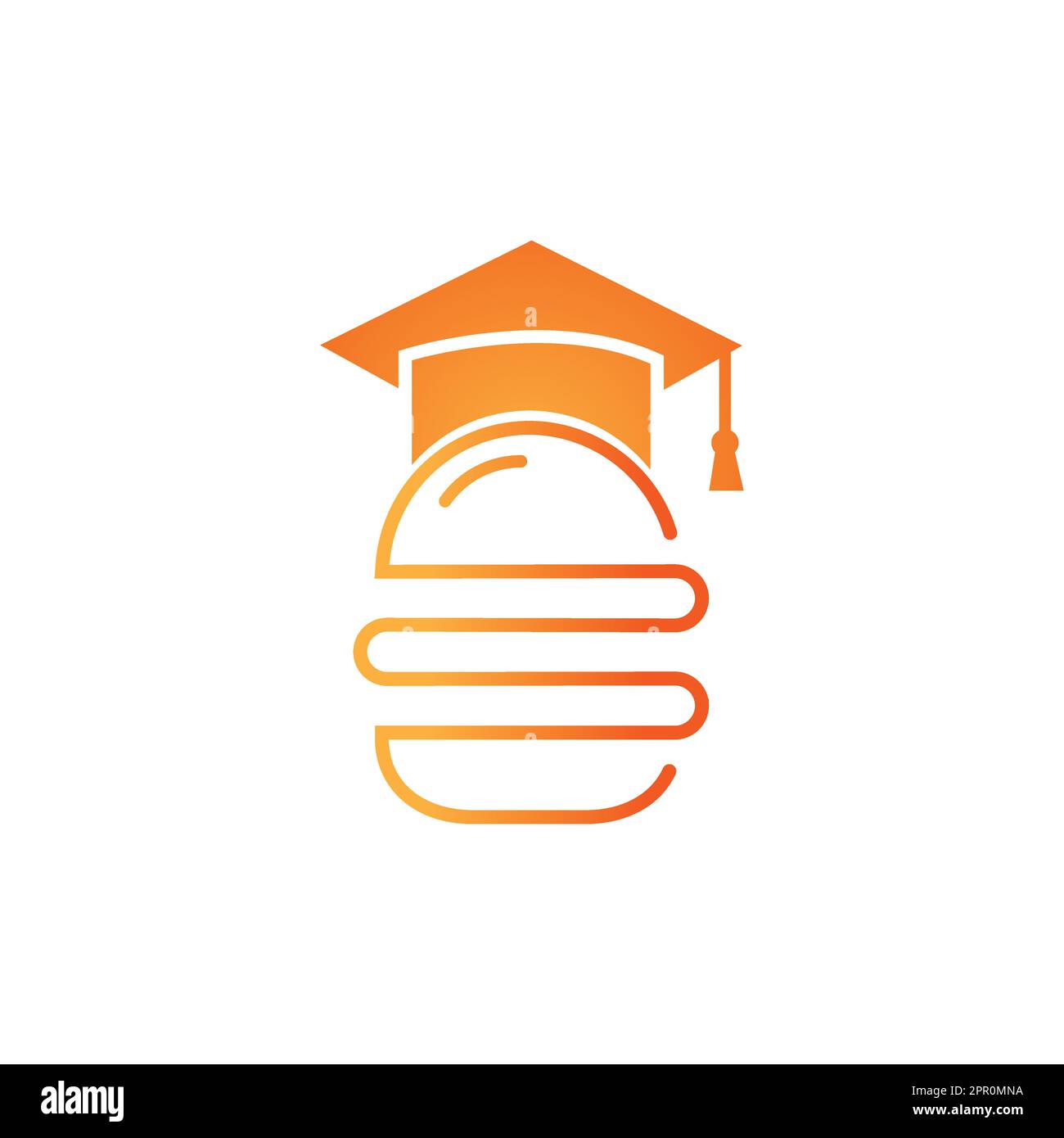 Food education vector logo design. Burger and graduation cap icon Stock ...