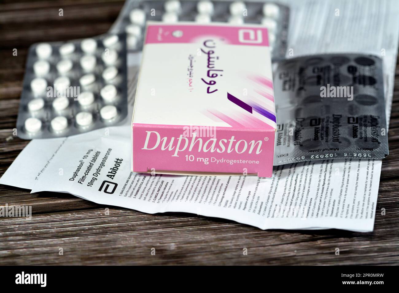 Cairo, Egypt, April 18 2023: Duphaston 10mg tablets Dydrogesterone ...