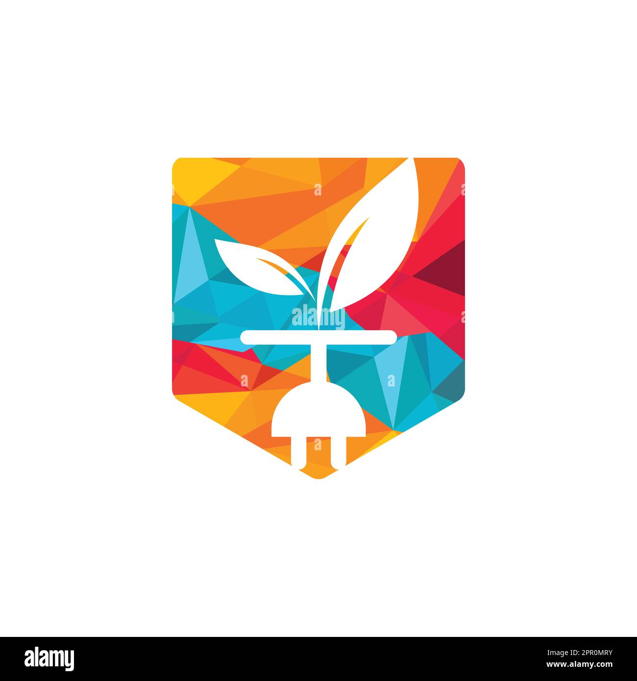 Green energy electricity logo concept. Electric plug icon with leaves ...