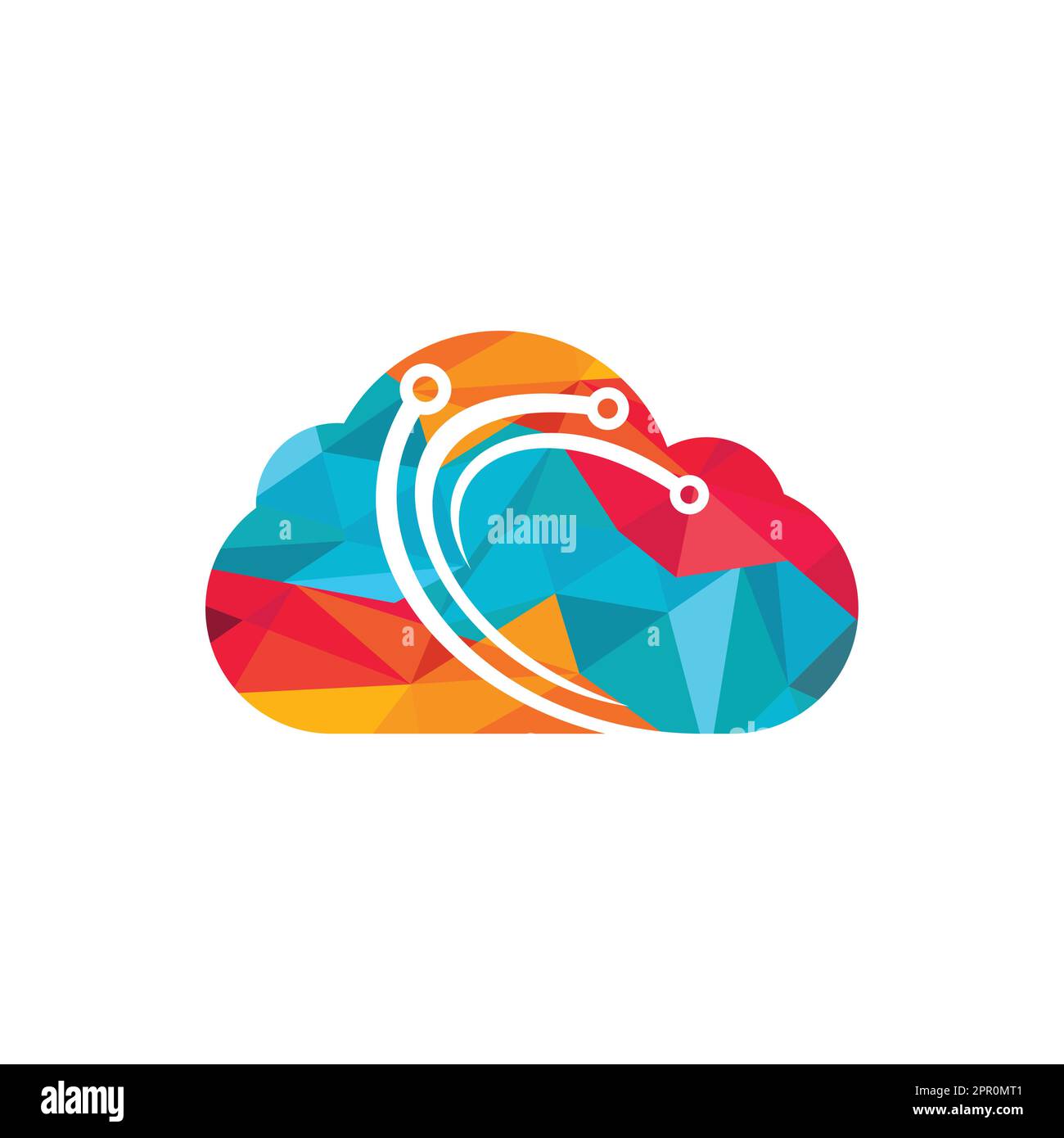 Digital cloud vector logo design. Blue cloud vector logo network ...