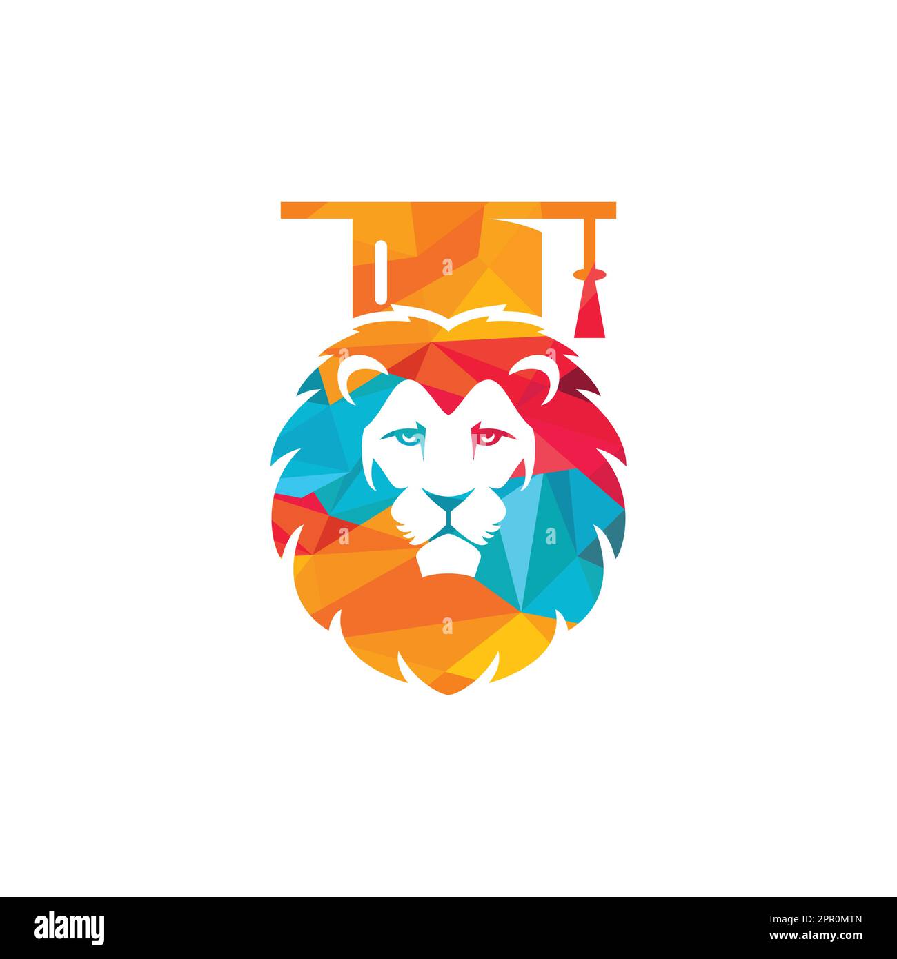 Lion Student vector logo design. Lion academy logo concept Stock Vector ...