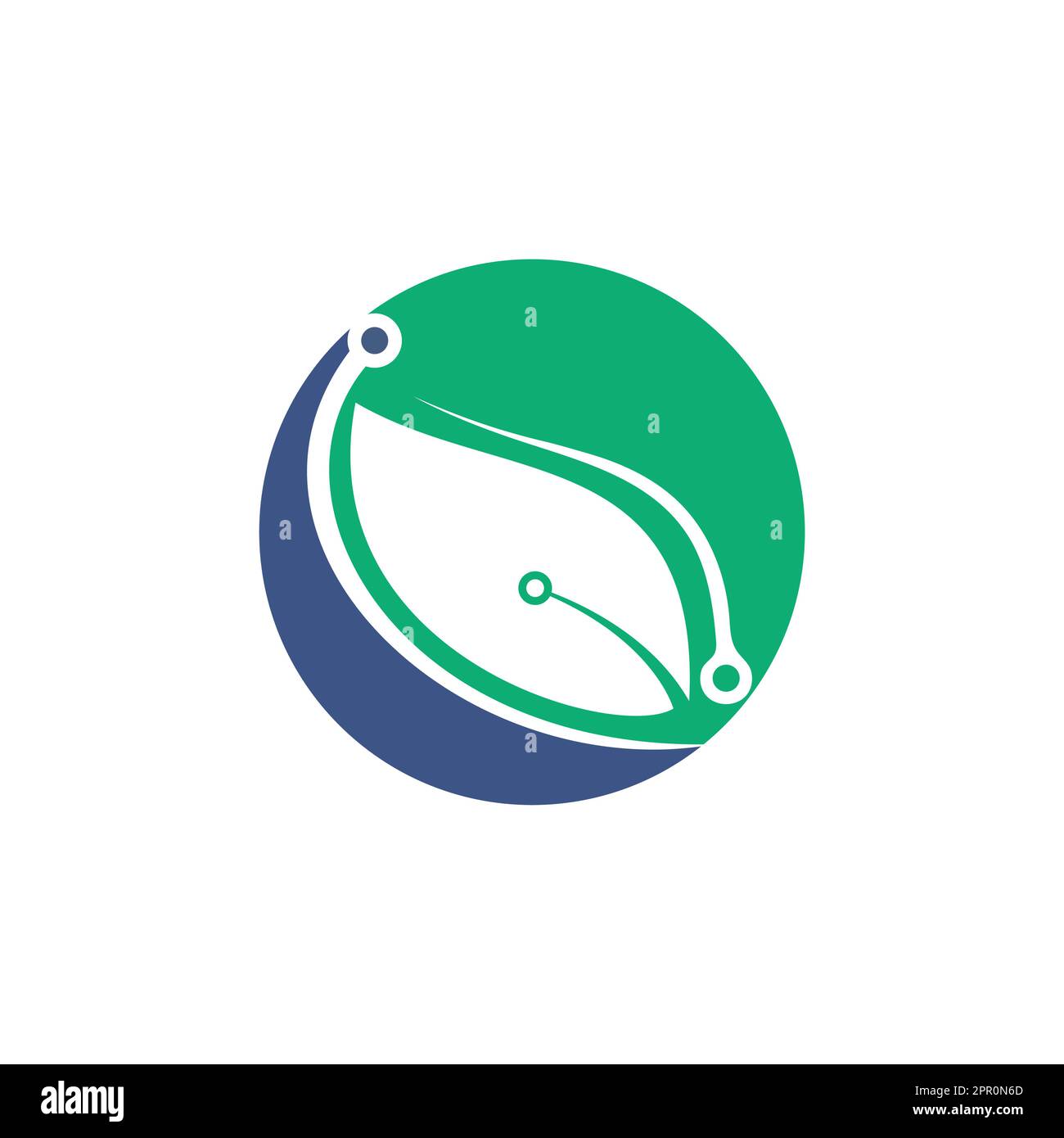 Green leaf technology logo design. Circuit Leaf vector design Stock ...
