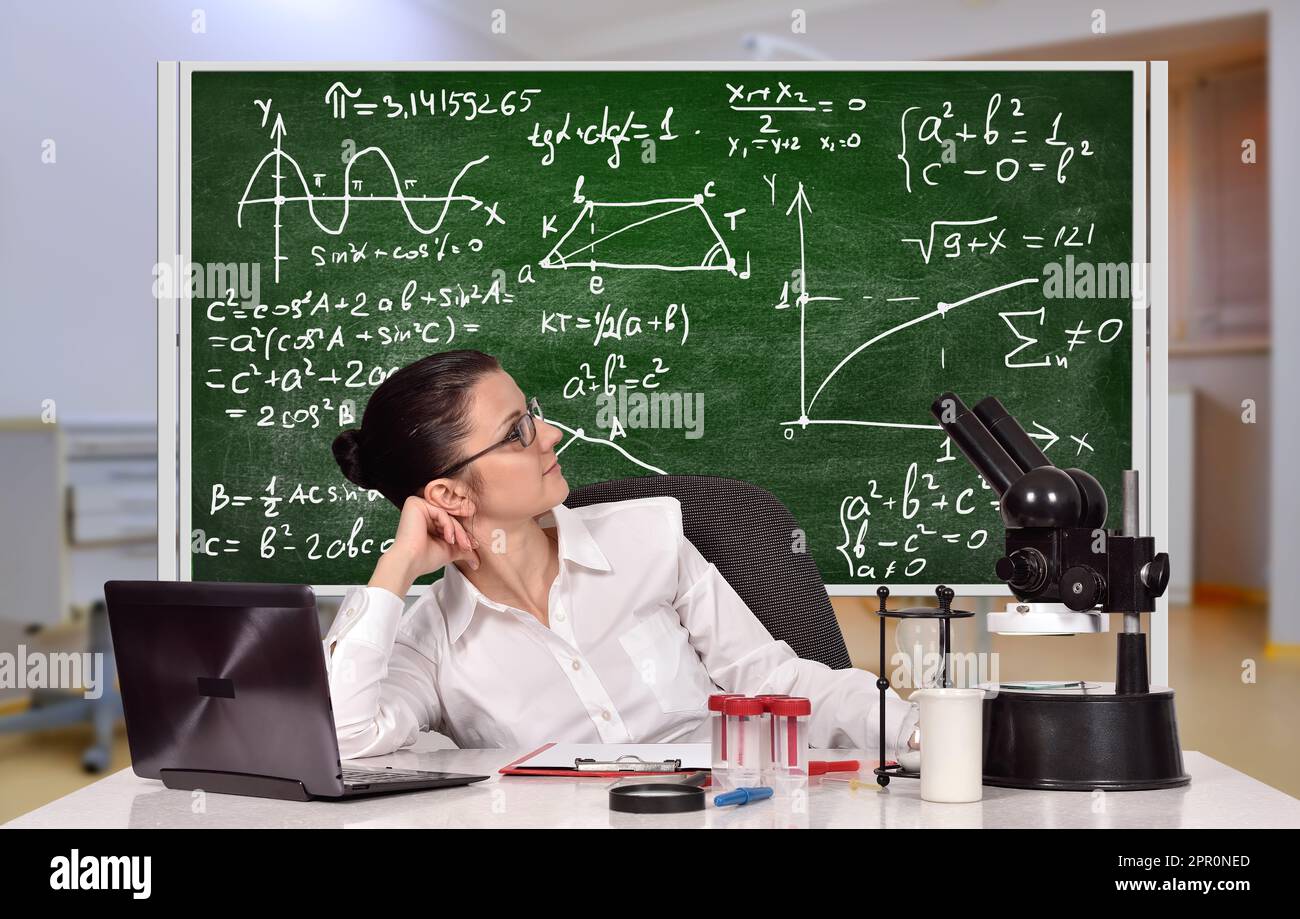 Female student thinking about science hi-res stock photography and ...