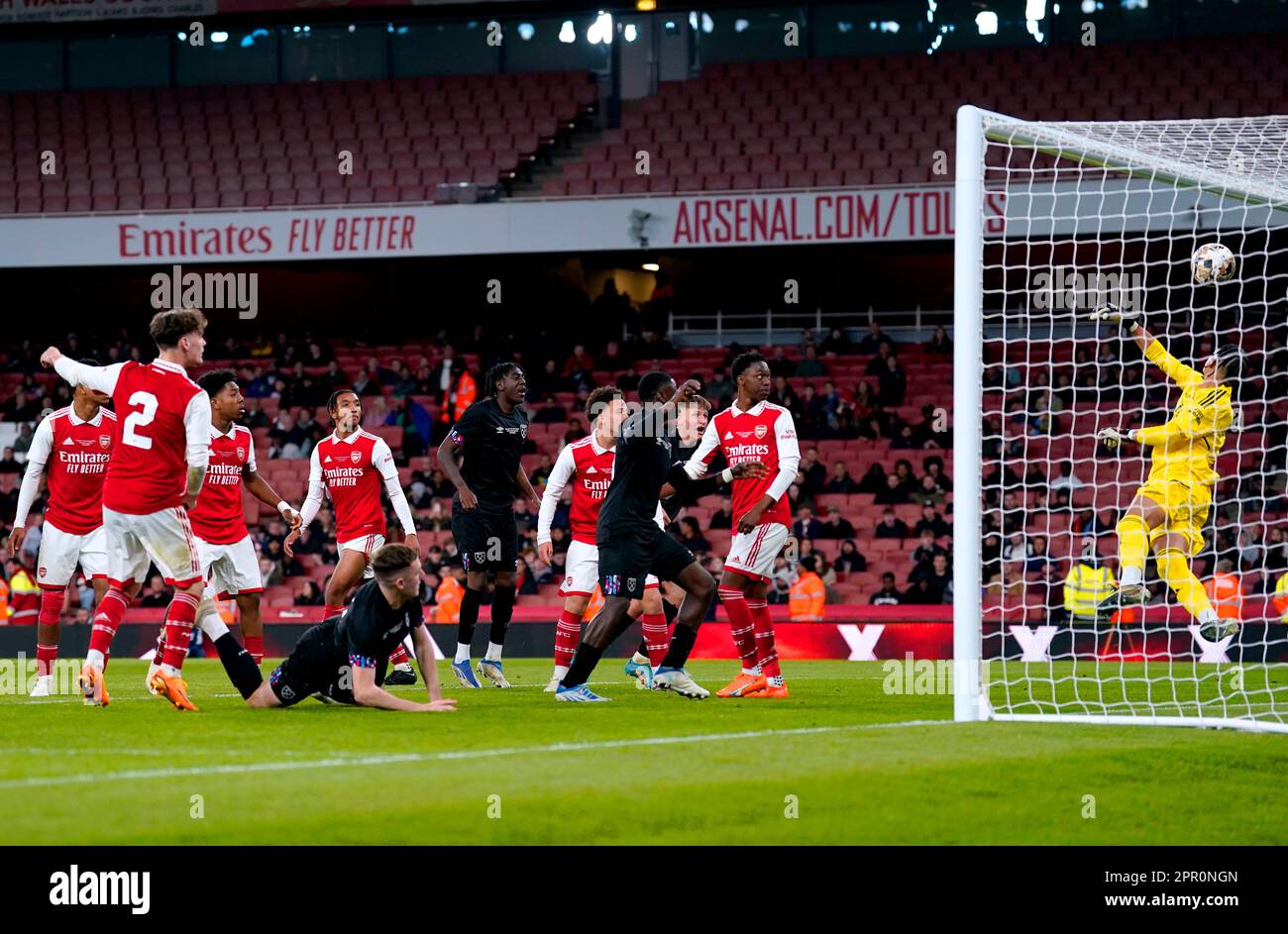 West Ham United's Josh Briggs scores their side's fifth goal of the ...