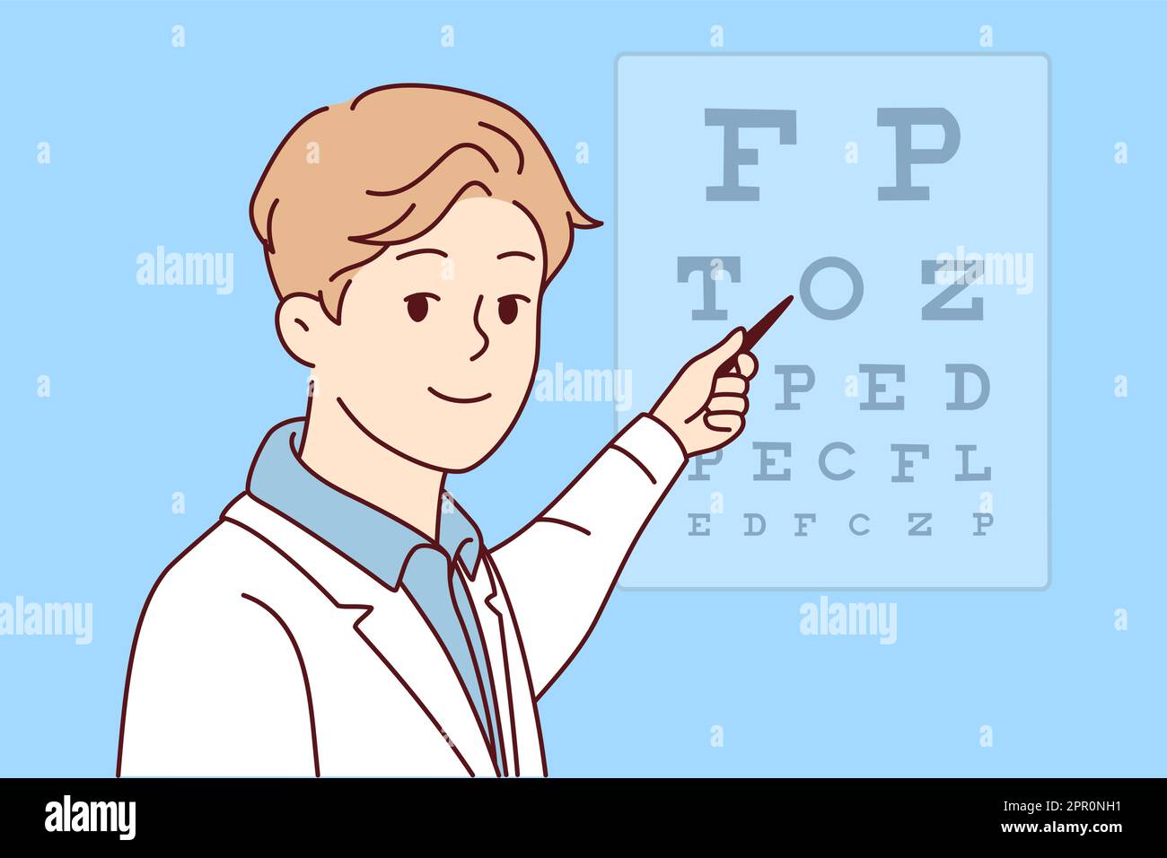Male eye doctor do checkup for patient Stock Vector Image & Art - Alamy