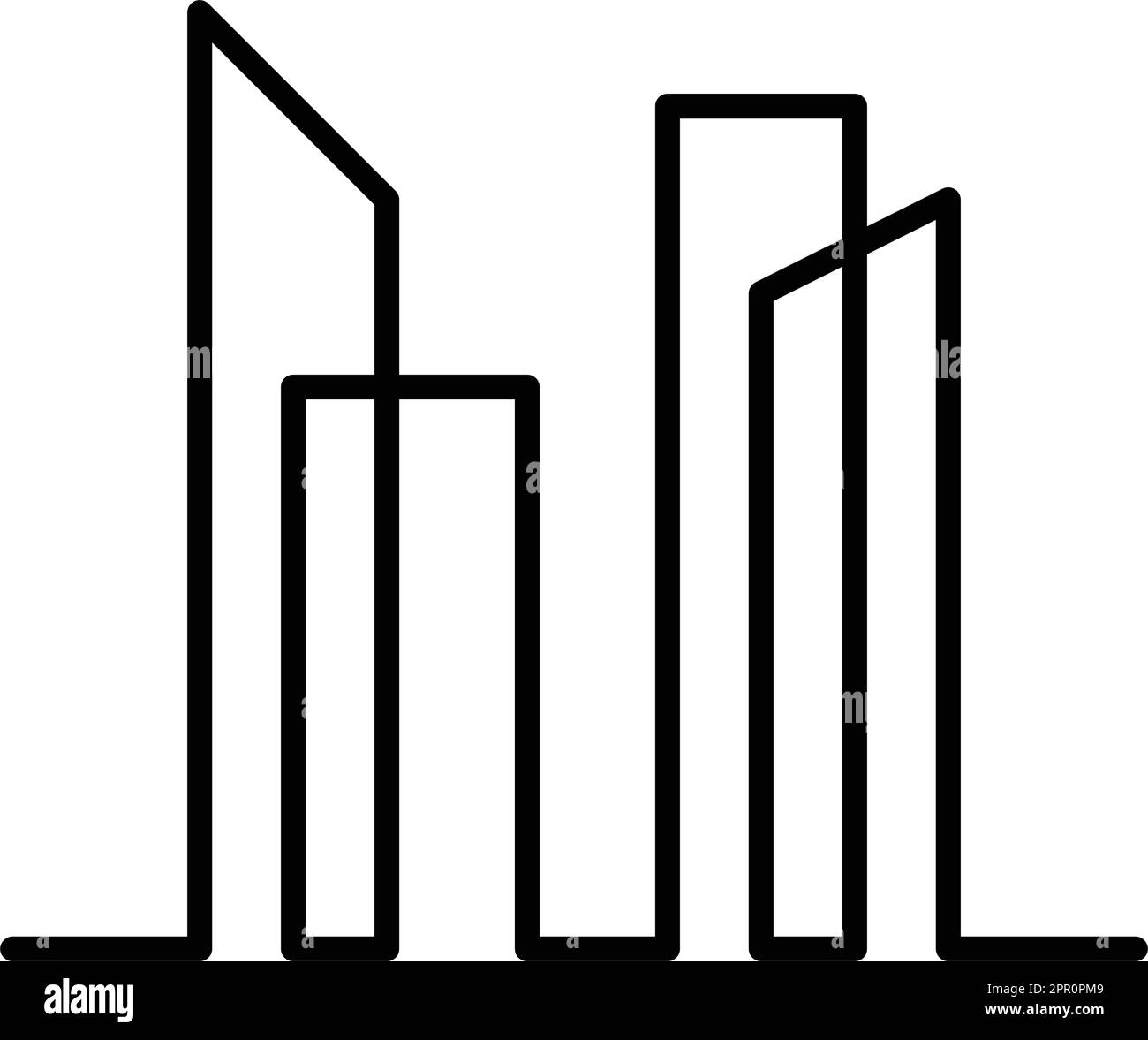 Building icon vector outline modern art minimal geometric line logo ...