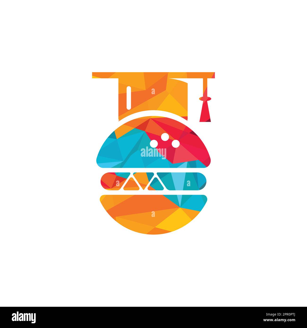 Food education vector logo design. Burger and graduation cap icon Stock ...