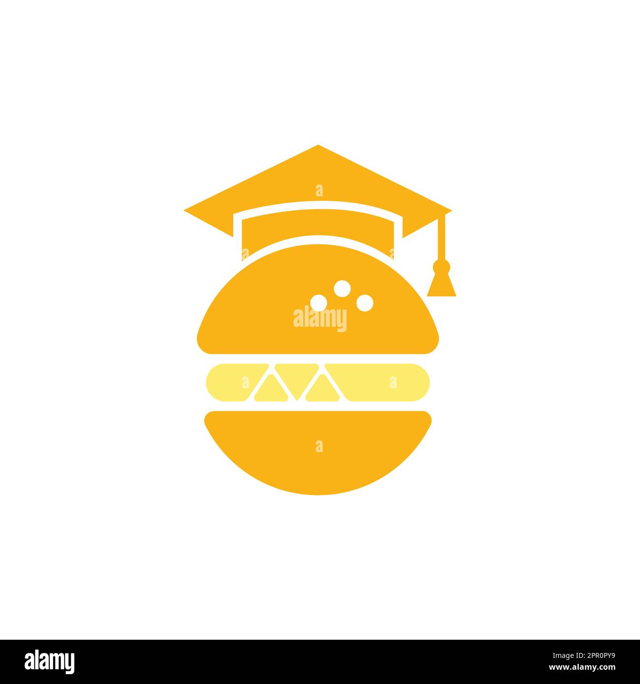 Food education vector logo design. Burger and graduation cap icon Stock ...