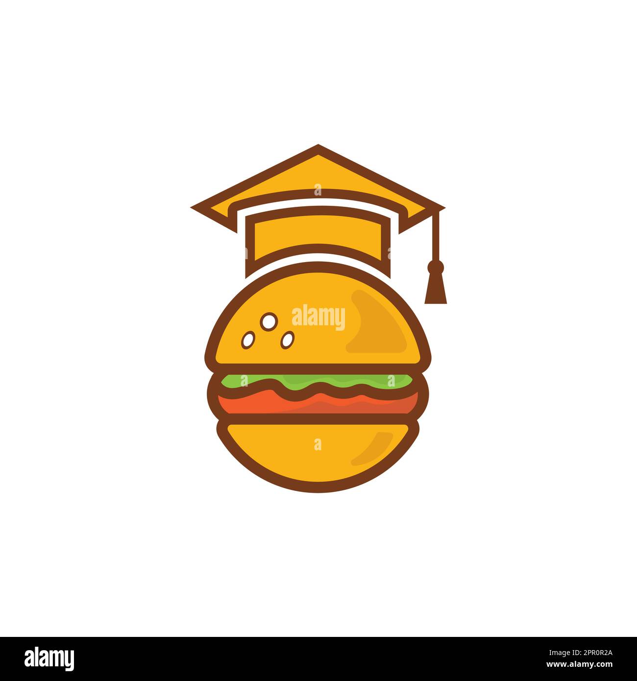 Food education vector logo design. Burger and graduation cap icon Stock ...