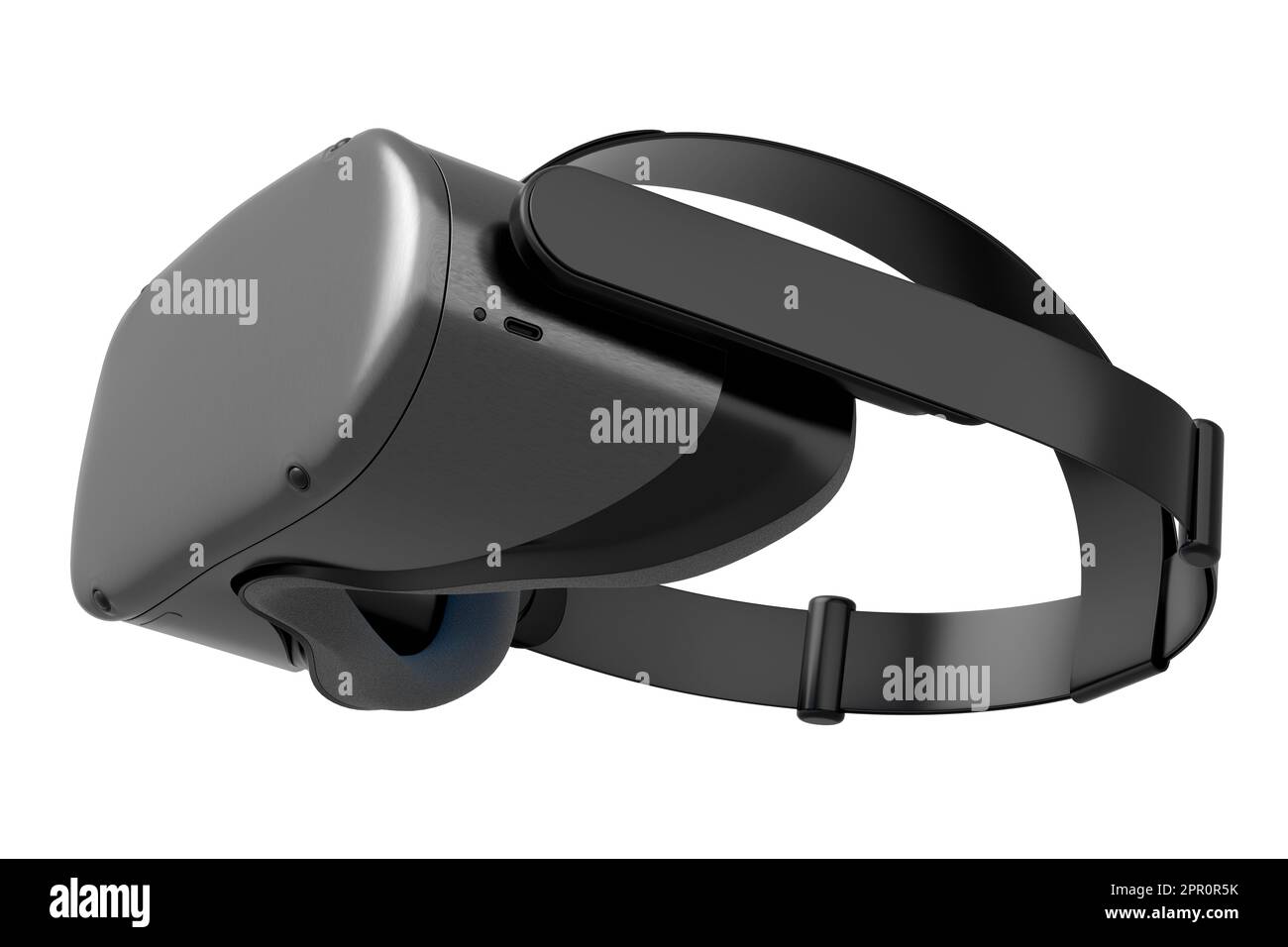 Realistic virtual reality glasses with metallic chrome texture isolated ...