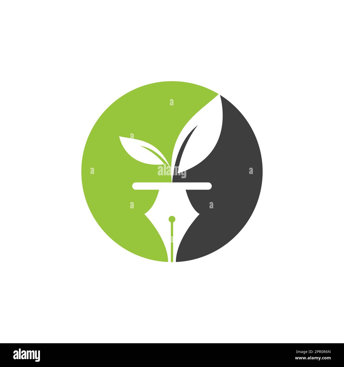 Leaf and pen logo design. Education and writer community Logo Stock ...