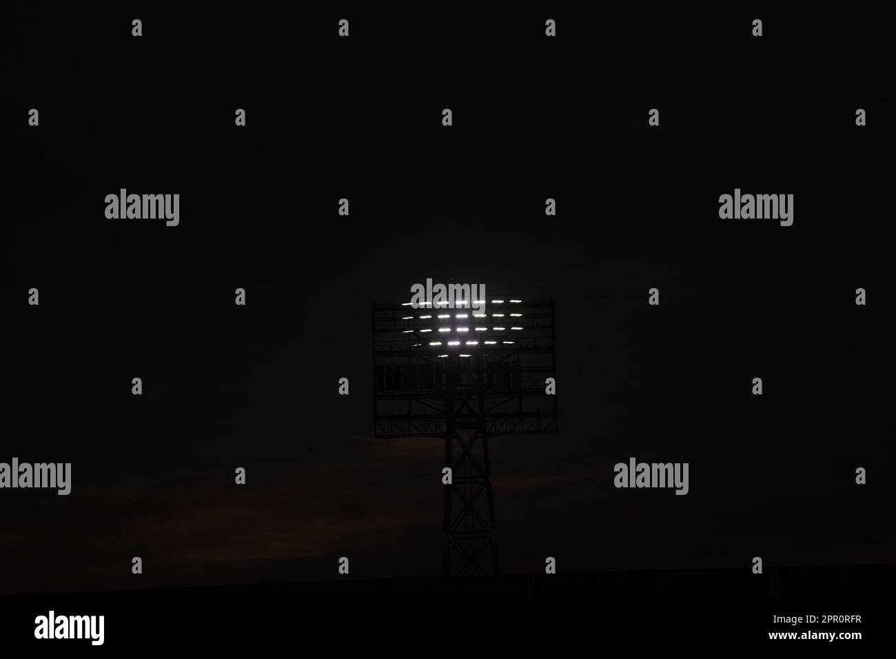 Lamps, luminaires and LED lights at sunset in the Hereo de Nacozari ...