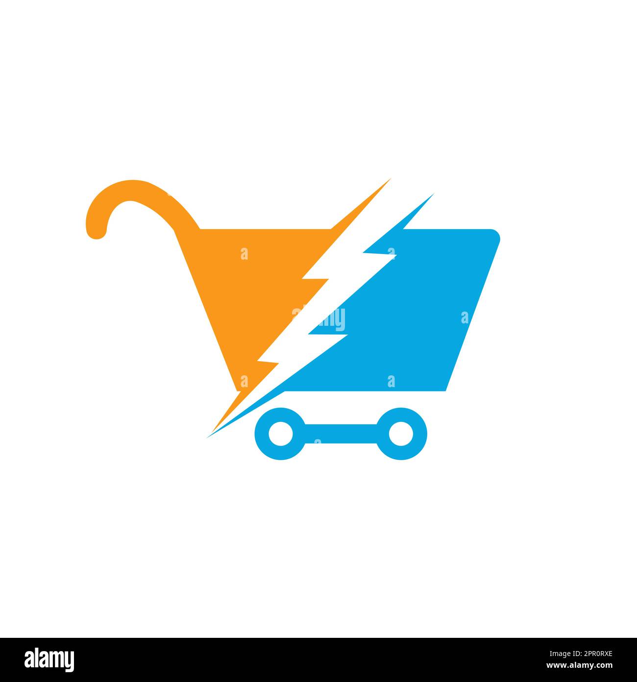 Fast Shopping vector logo design. Shopping cart with flash logo icon ...