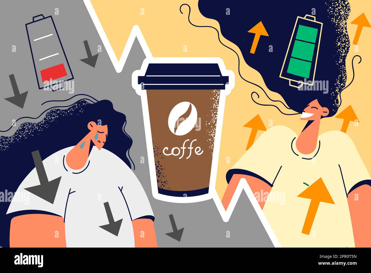 Tired woman coffee Stock Vector Images - Alamy