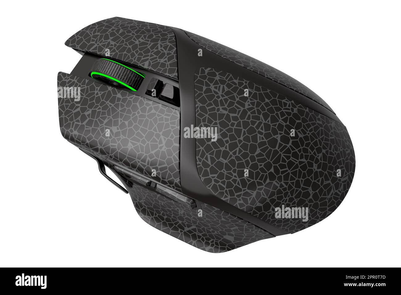 Wireless gaming computer mouse with mosaic seamless pattern on white ...