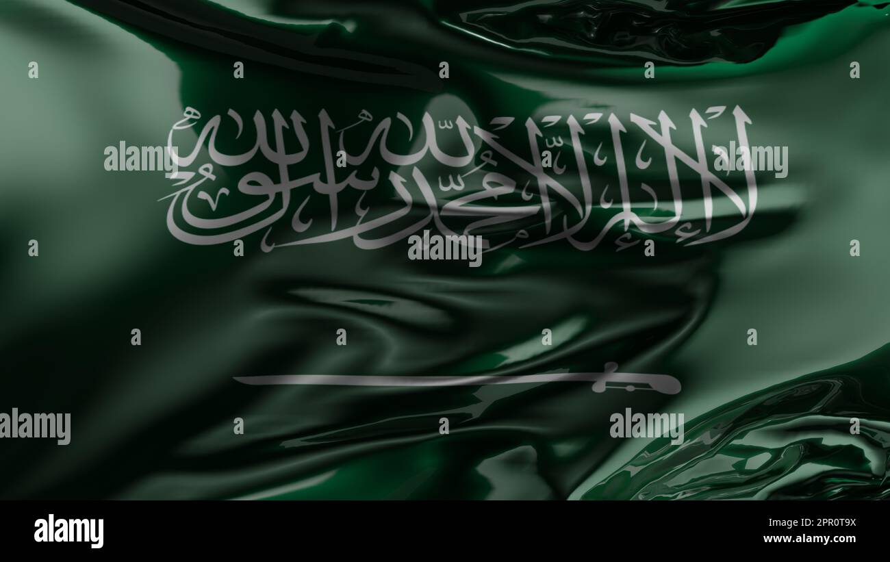 Flag of Saudi Arabia Waving in the wind, ksa National flag wave, fabric ...