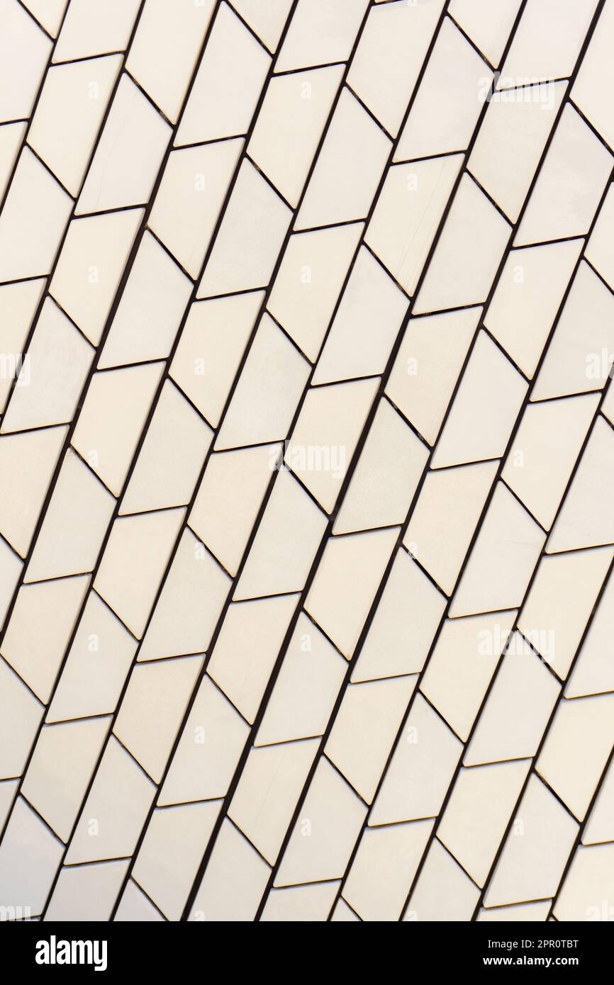 Angled white tile pattern perspective close up background Stock Photo ...