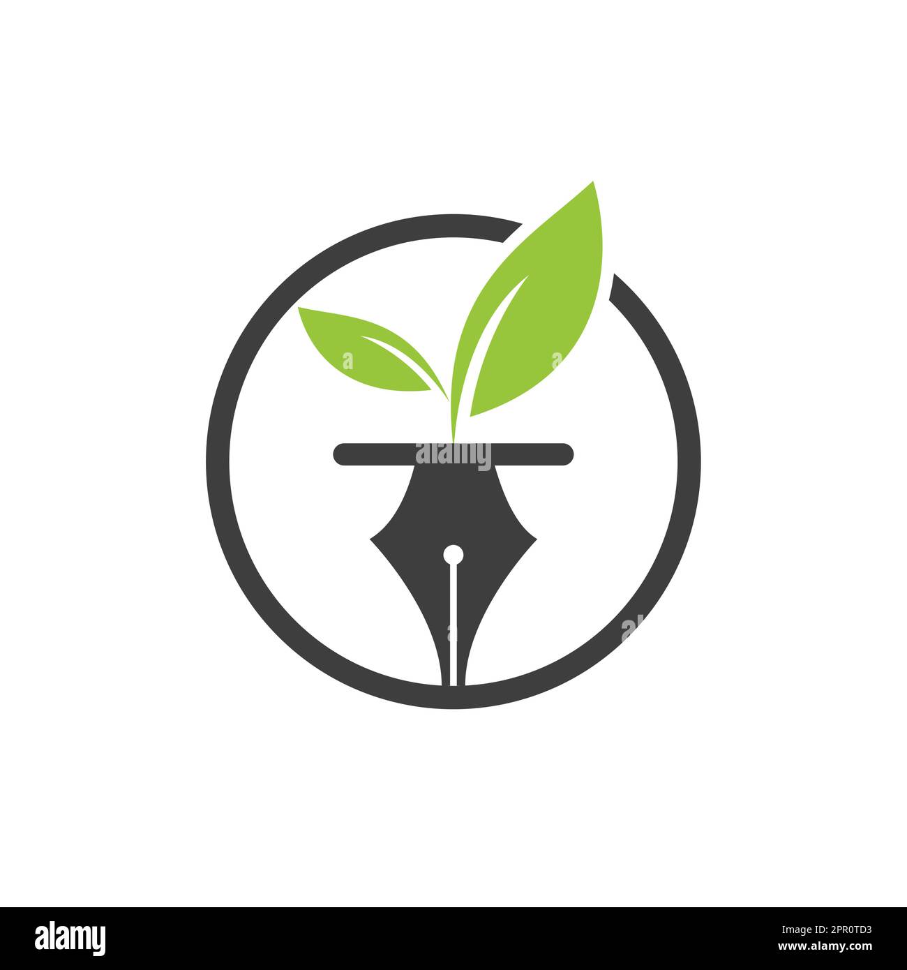 Leaf and pen logo design. Education and writer community Logo Stock ...