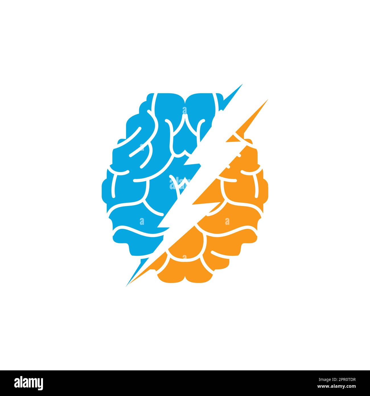 Thunder brain vector logo design. Brain power with electric logo design ...