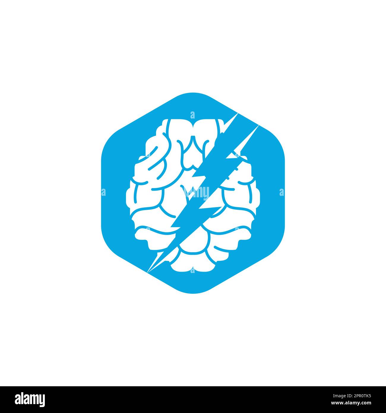 Thunder brain vector logo design. Brain power with electric logo design ...