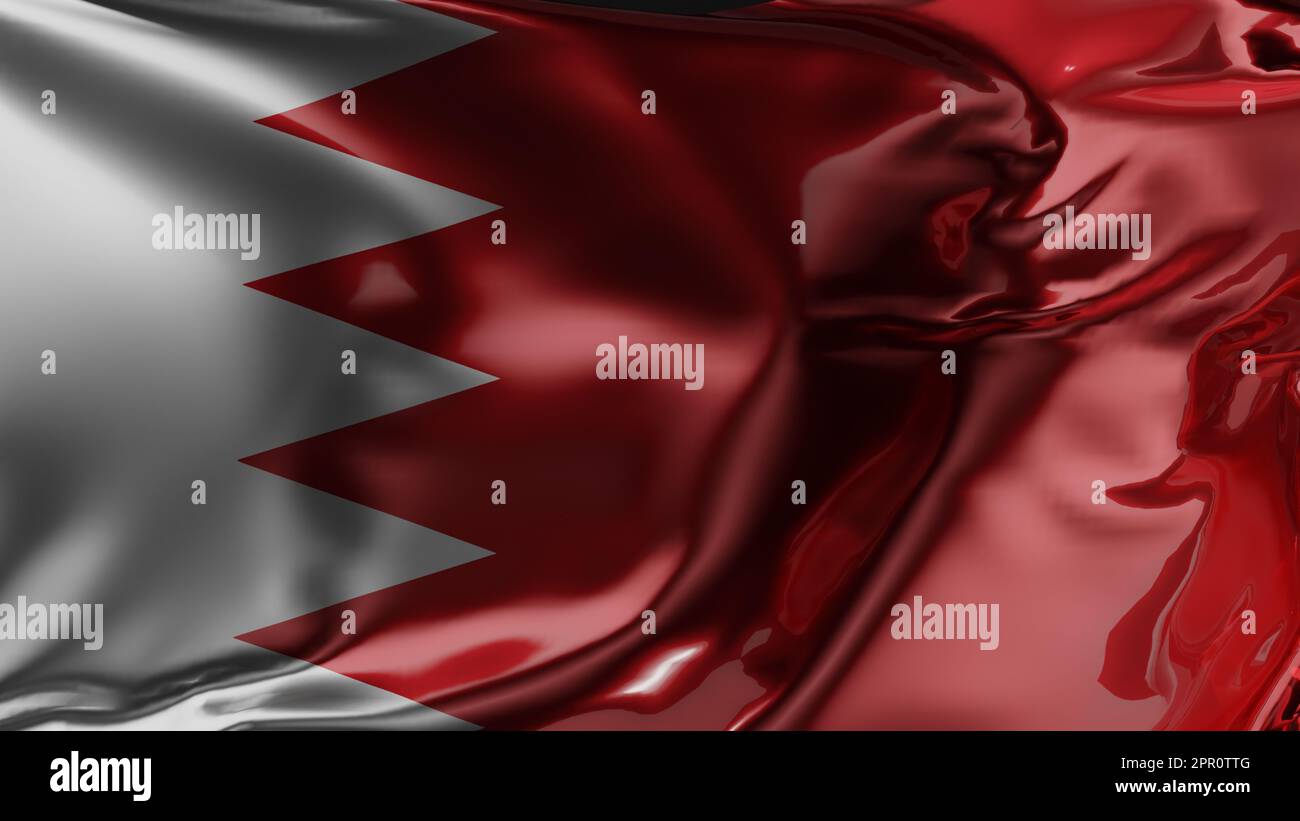 Flag of Bahrain Waving in the wind, Bahrain National flag wave, fabric ...