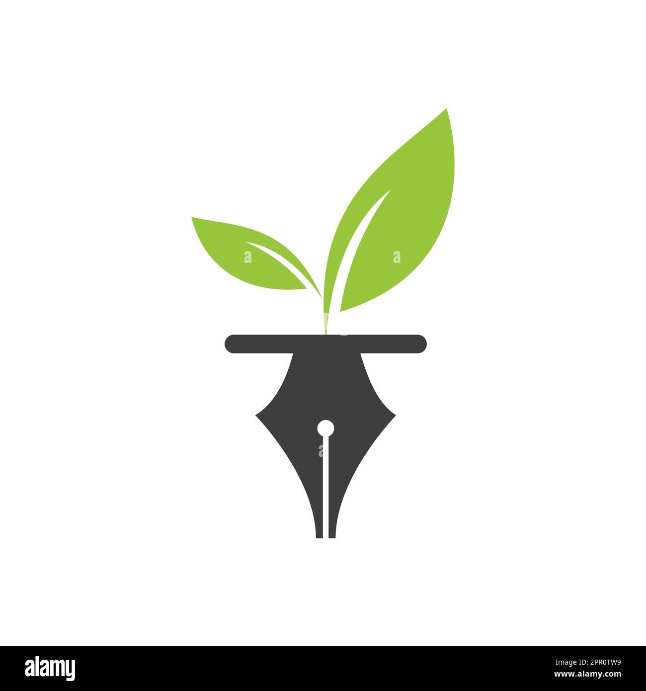 Leaf and pen logo design. Education and writer community Logo Stock ...