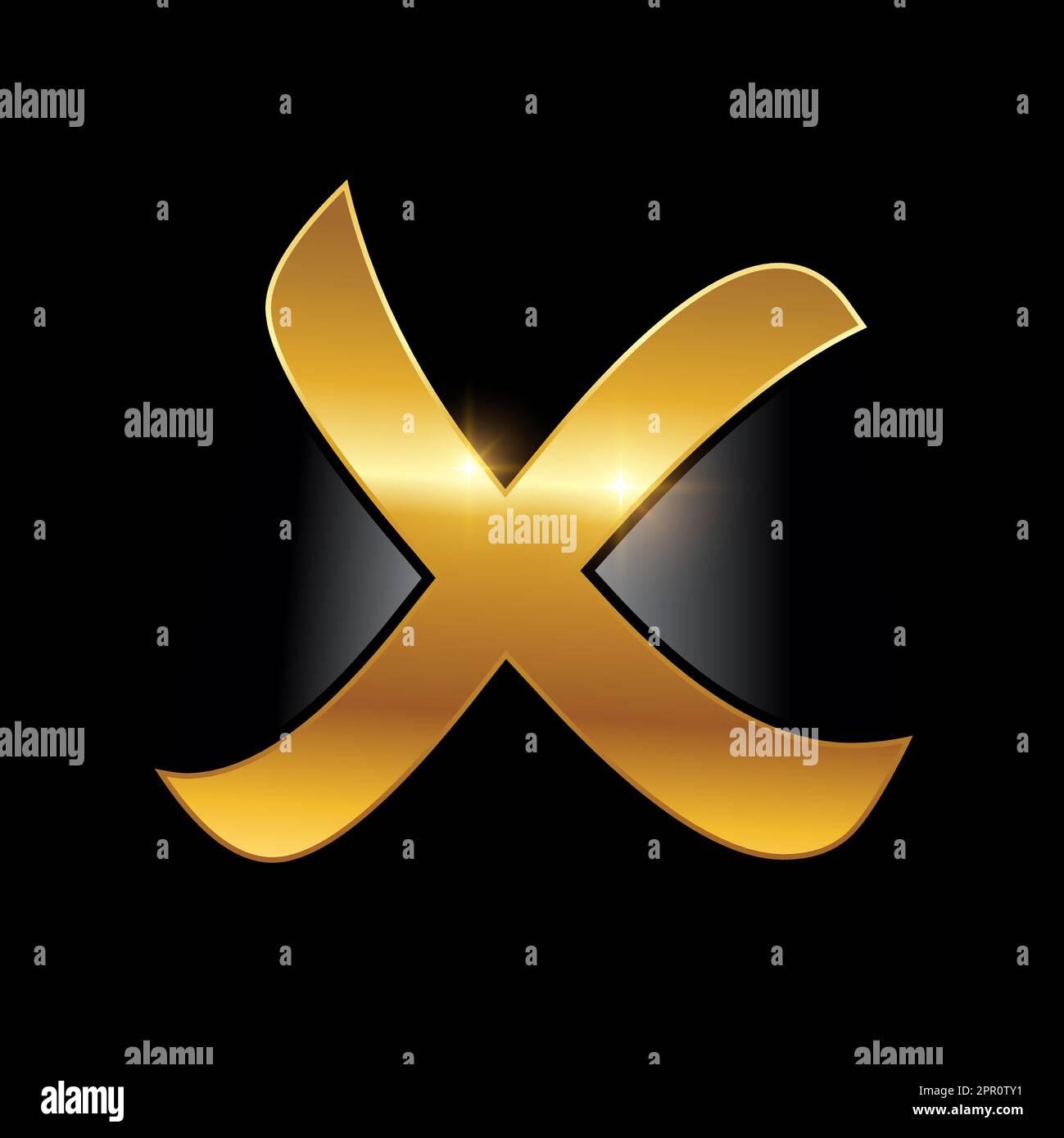 Golden Luxury X Sign Icon Stock Vector Image & Art - Alamy