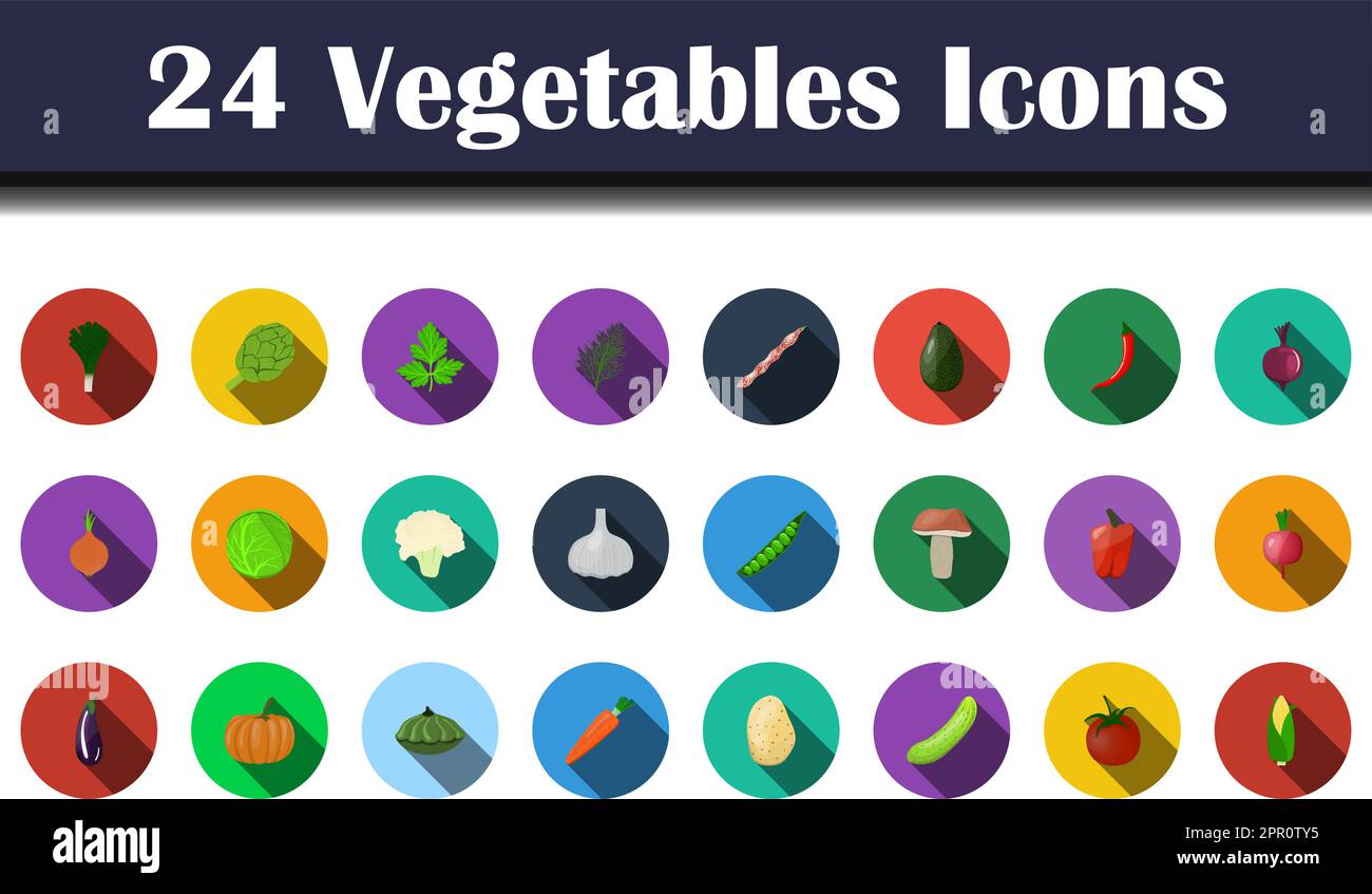 Vegetables Icon Set Stock Vector Image & Art - Alamy
