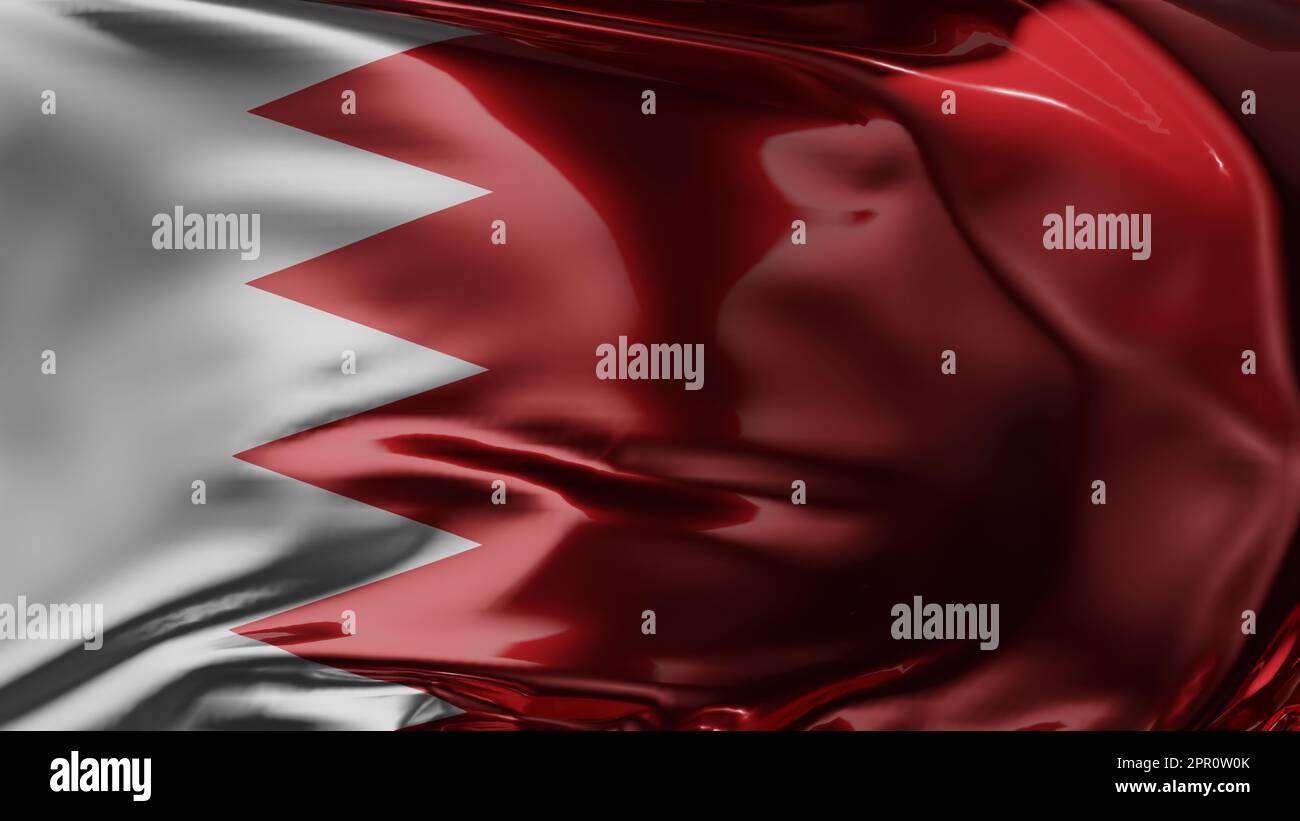 Flag of Bahrain Waving in the wind, Bahrain National flag wave, fabric ...