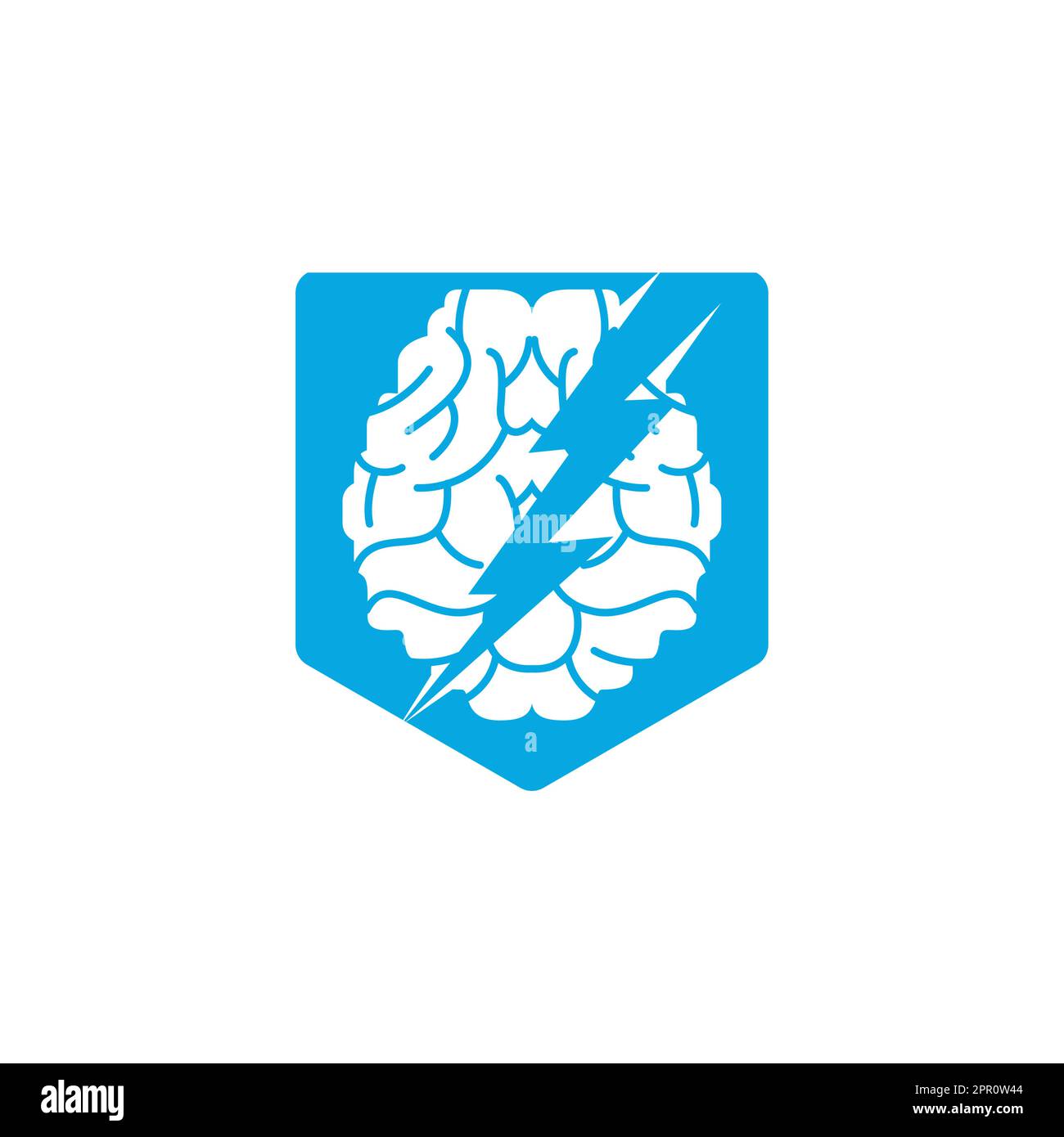 Thunder brain vector logo design. Brain power with electric logo design ...