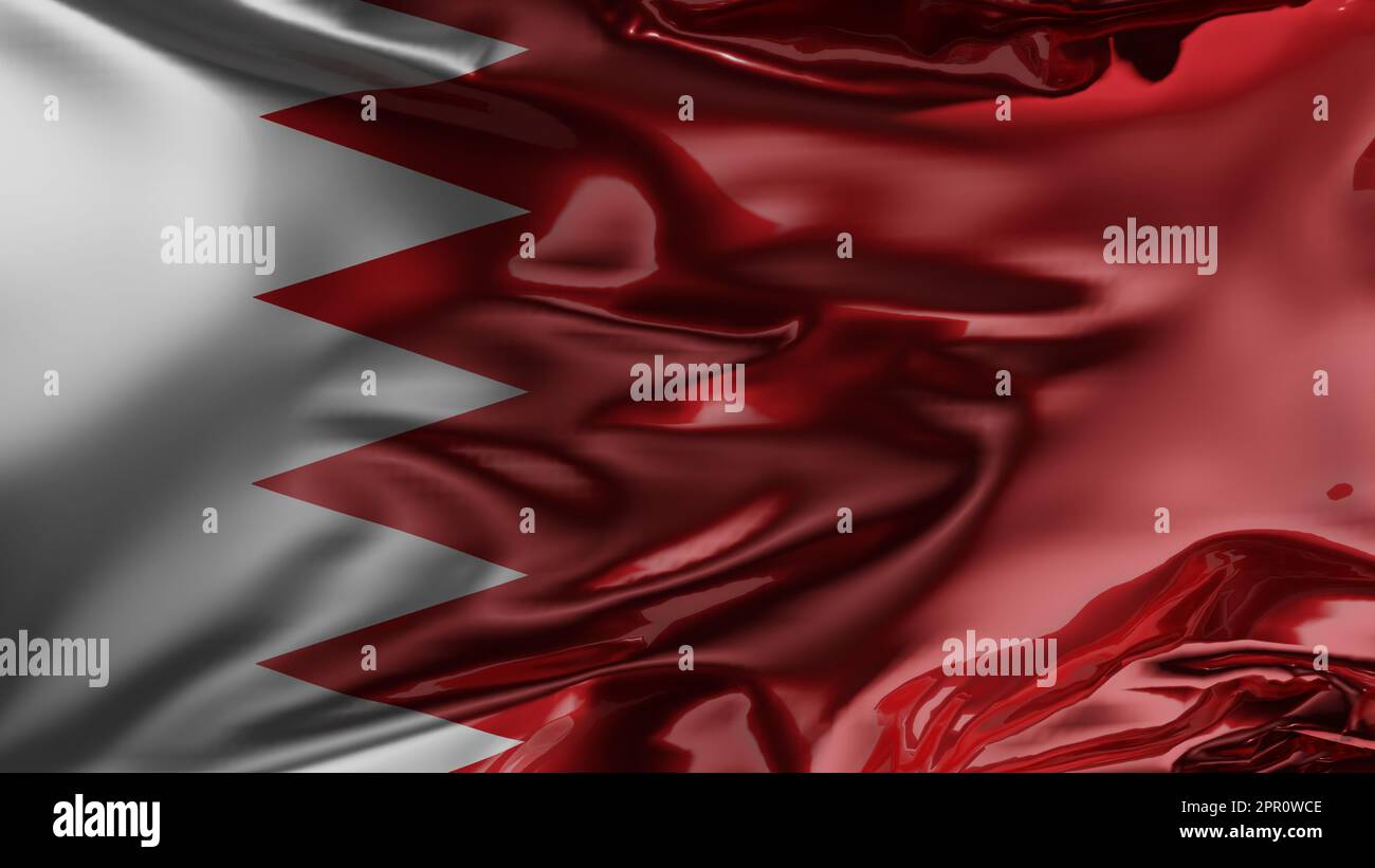 Flag of Bahrain Waving in the wind, Bahrain National flag wave, fabric ...