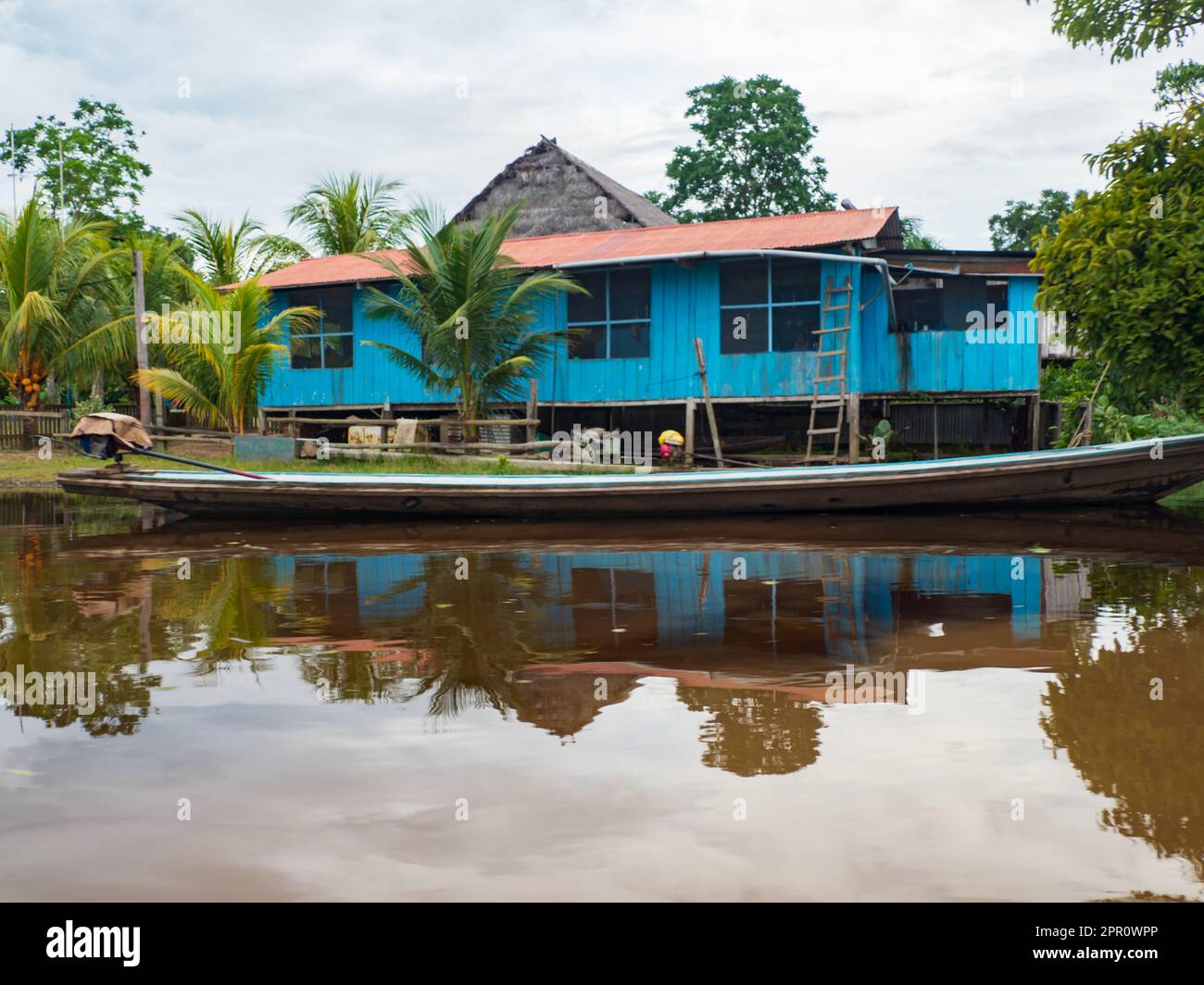 Puerto Miguel, Peru - April, 2022: Small village in the amazons jungle ...