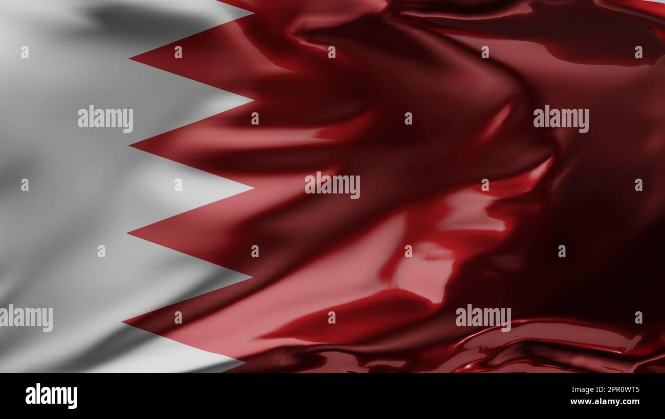 Flag of Bahrain Waving in the wind, Bahrain National flag wave, fabric ...