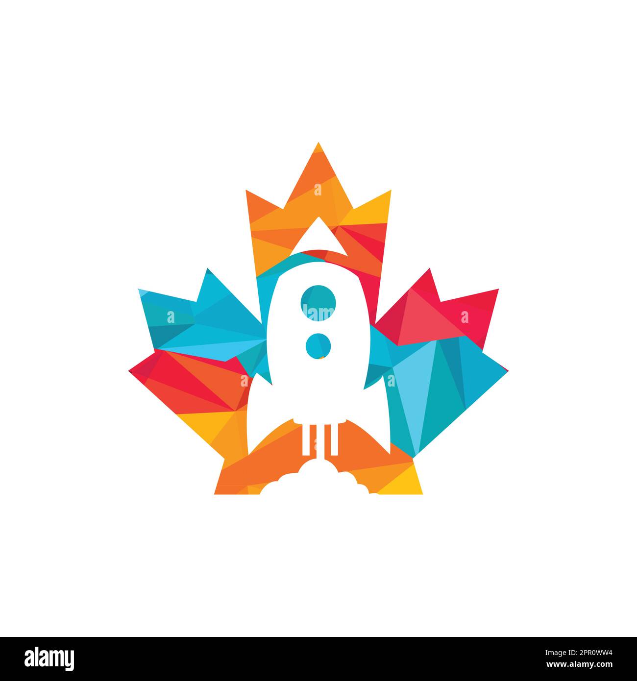 Maple leaf and rocket vector logo design. Canada transport logo concept ...