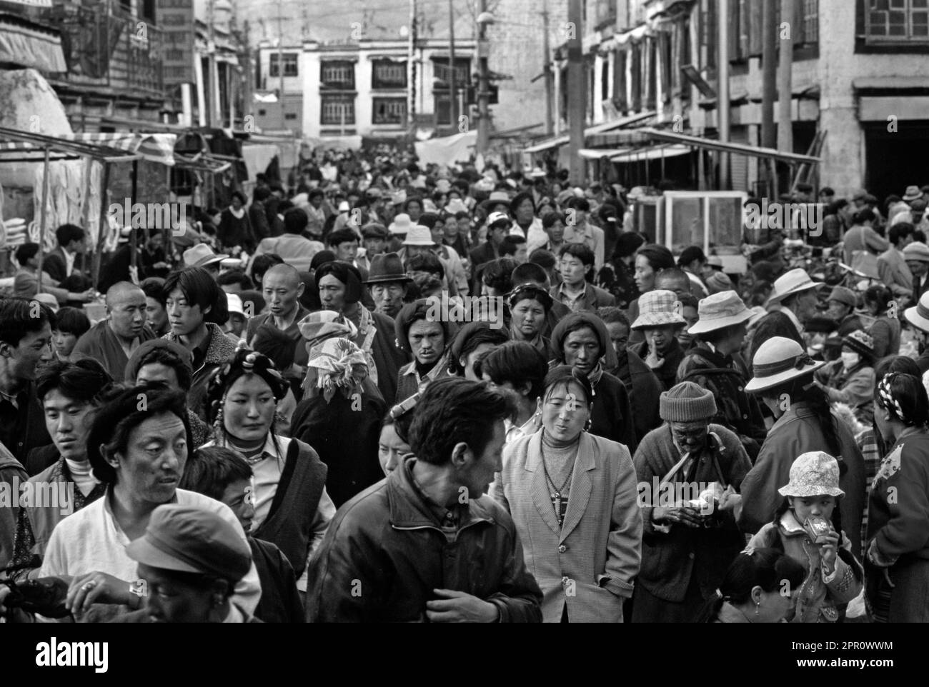 THE BARKHOR a TIBETAN Bazaar is flooded with TIBETANS making their ...