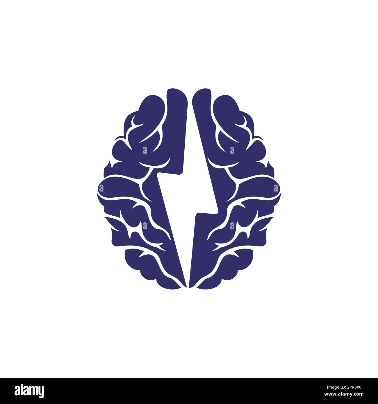 Thunder brain vector logo design. Brain power with electric logo design ...