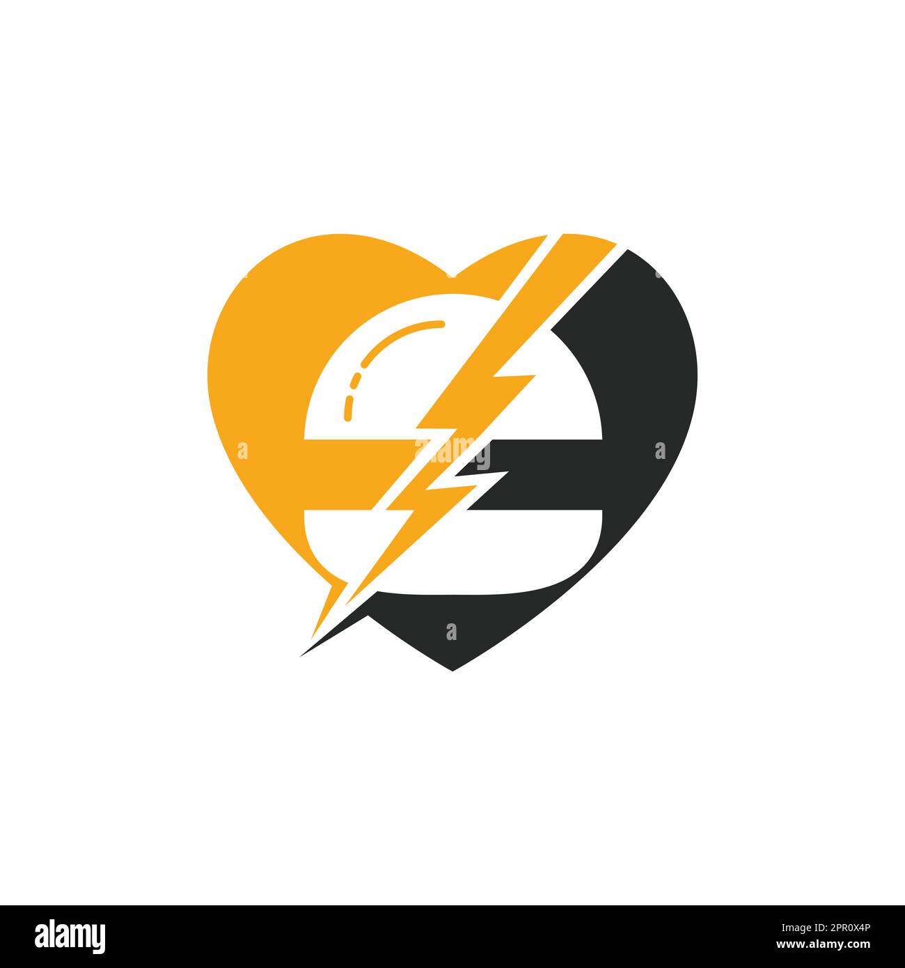 Flash burger vector logo design. Burger with thunderstorm and heart ...