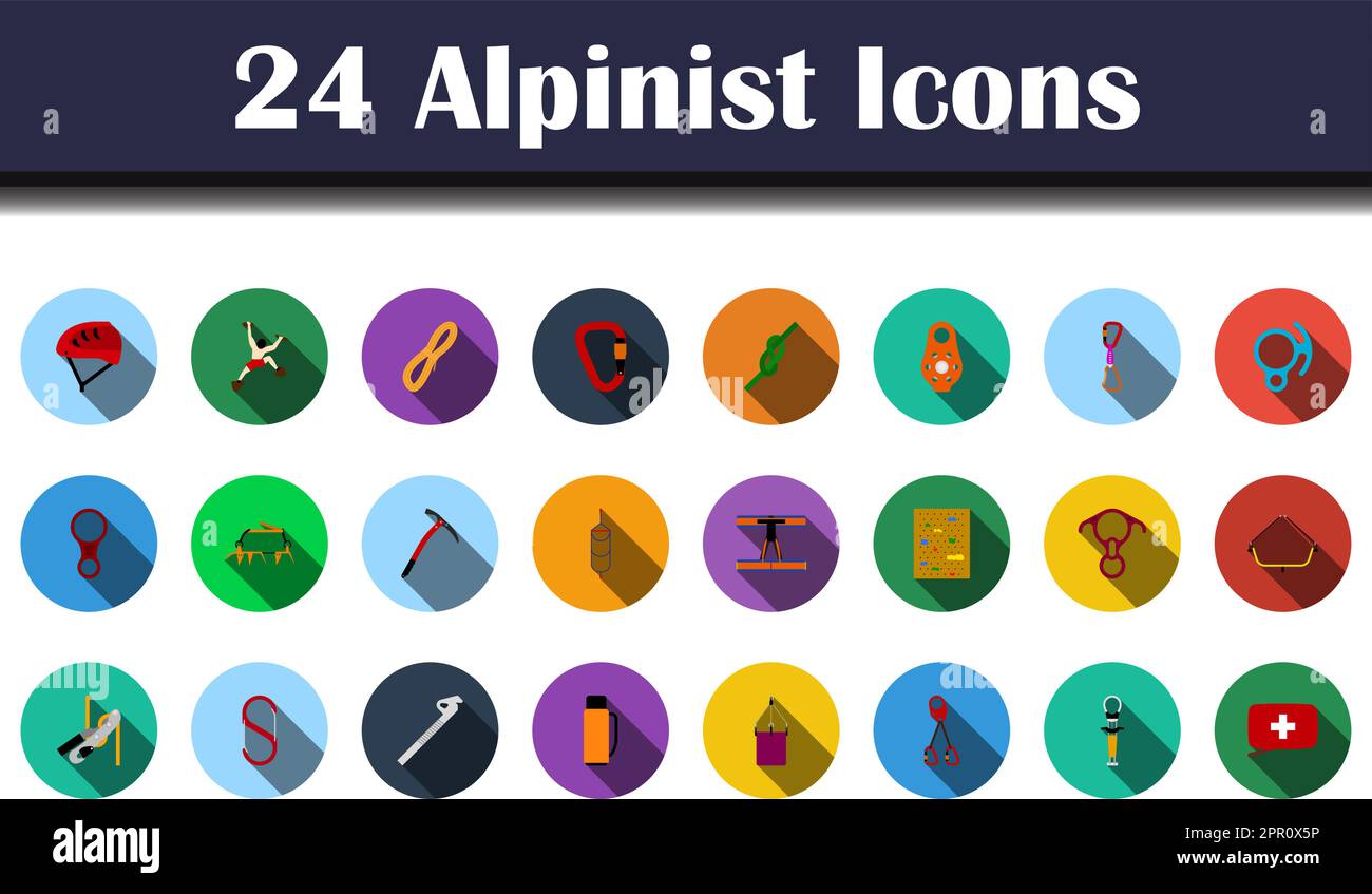 Alpinist Icon Set Stock Vector Image & Art - Alamy