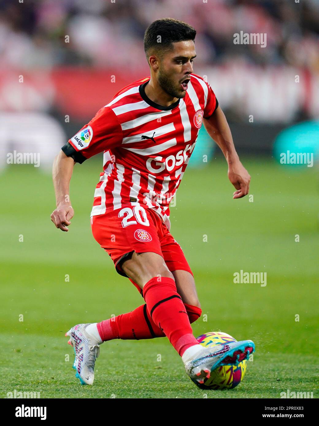 Yan Couto of Girona FC during the La Liga match between Girona FC and Real Madrid played at ...