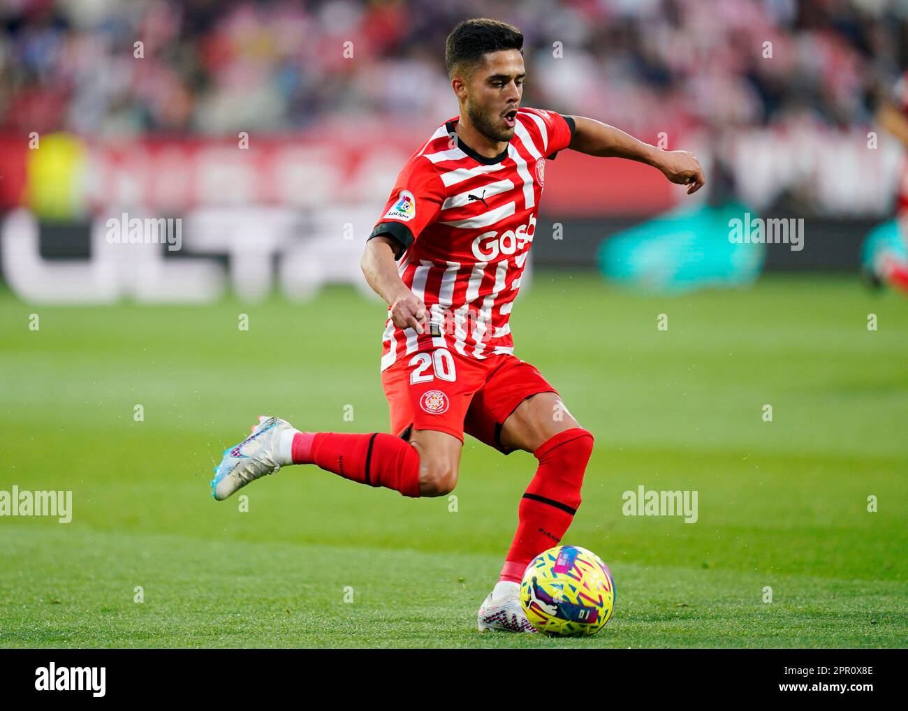 Yan Couto of Girona FC during the La Liga match between Girona FC and Real Madrid played at ...