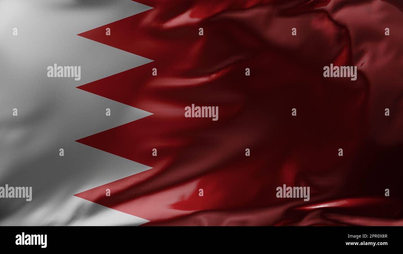 Flag of Bahrain Waving in the wind, Bahrain National flag wave, fabric ...