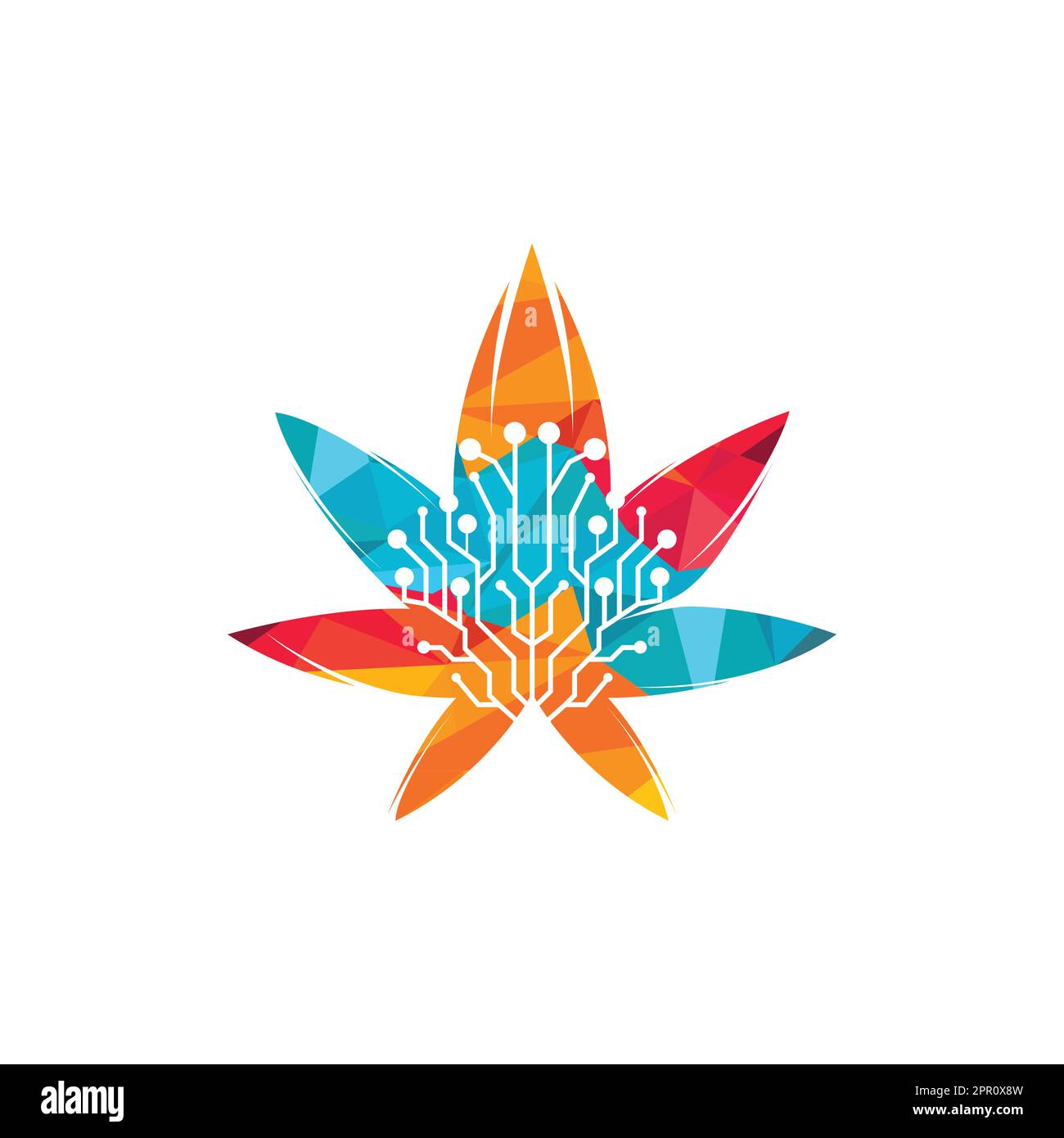 Cannabis technology vector logo design. Cannabis logo formed digital ...