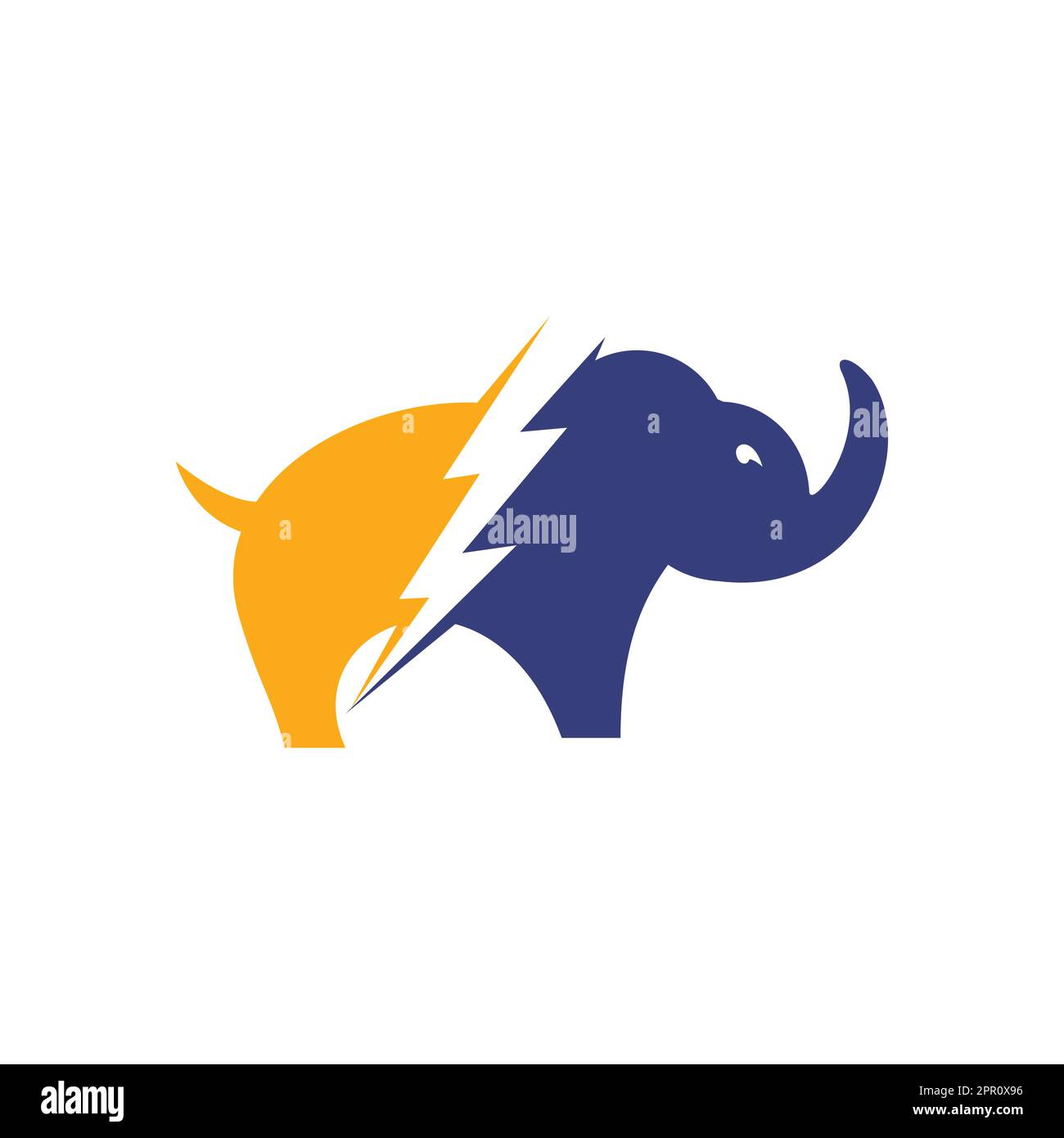 Elephant thunder vector logo design. Power elephant logo concept Stock ...